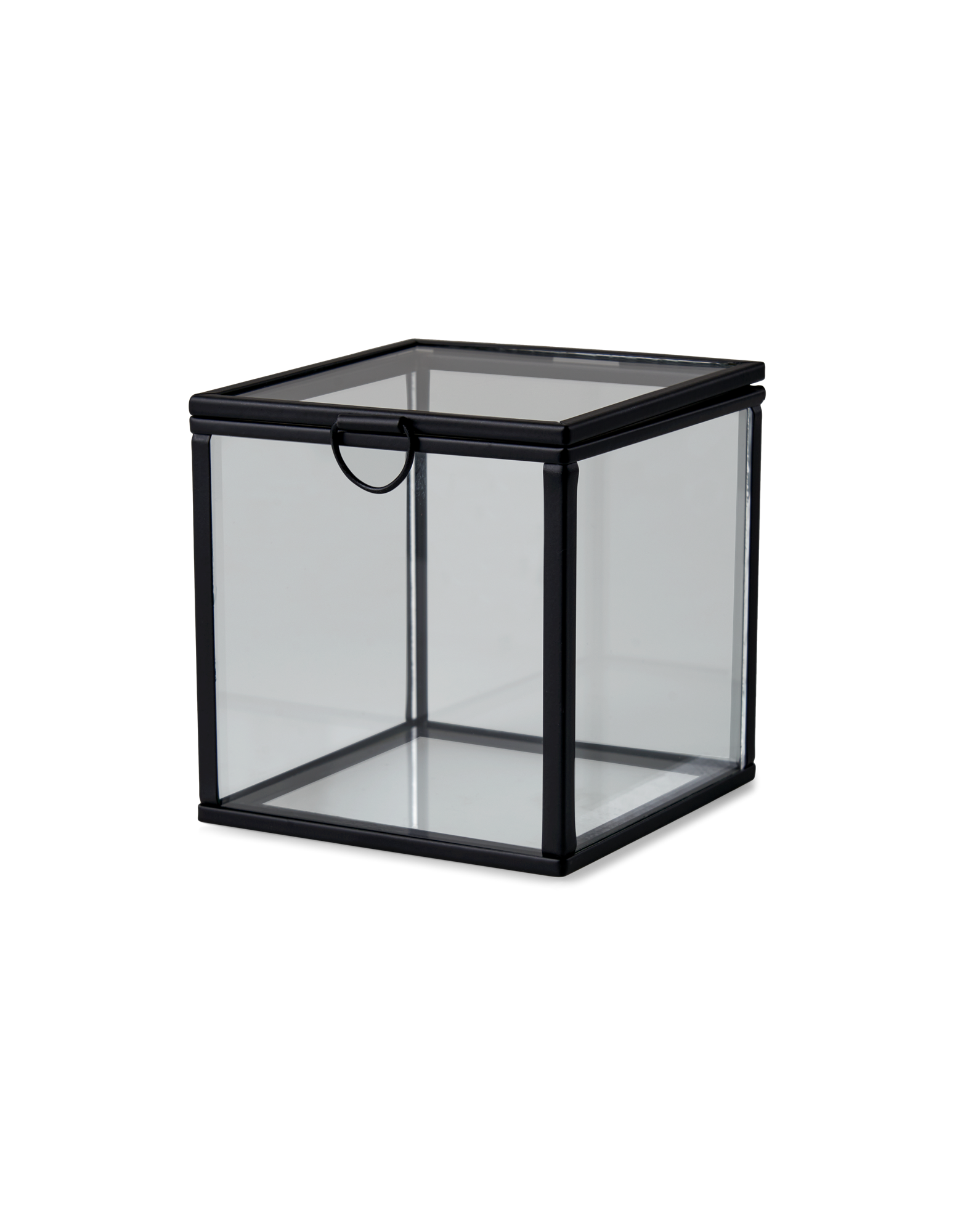 Deko-Box | Glas/Metall. 9 x 9 x 9 cm. | Black