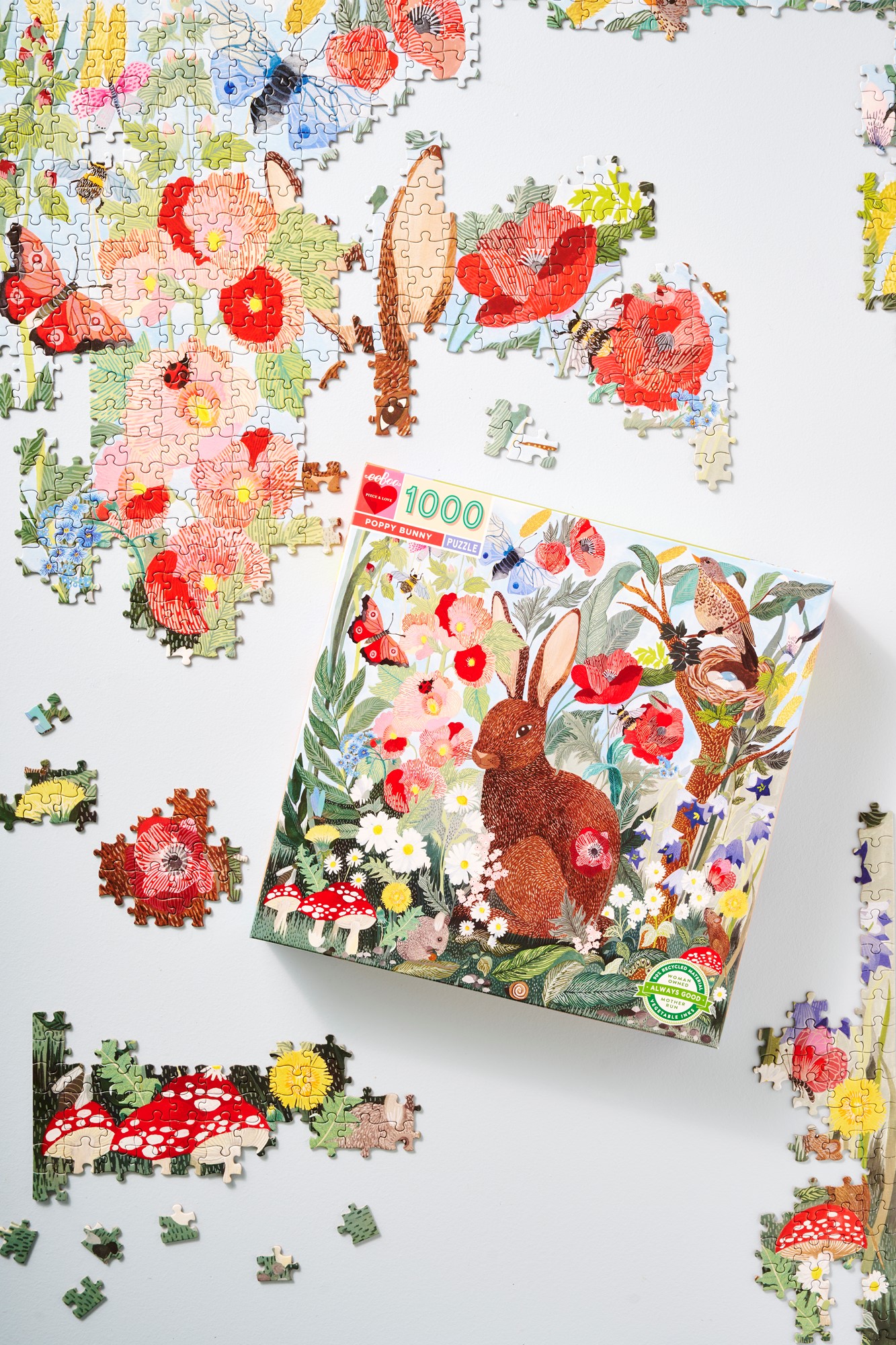 Puzzle Poppy Bunny 1000 pcs | eeBoo | Søstrene Grene