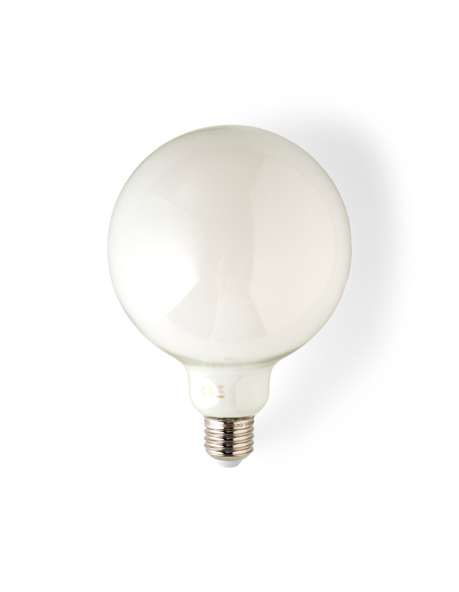 LED Bulb Milky White Globe | Glas. E27. 7W. 12,5 x 17,5 cm. | White ...