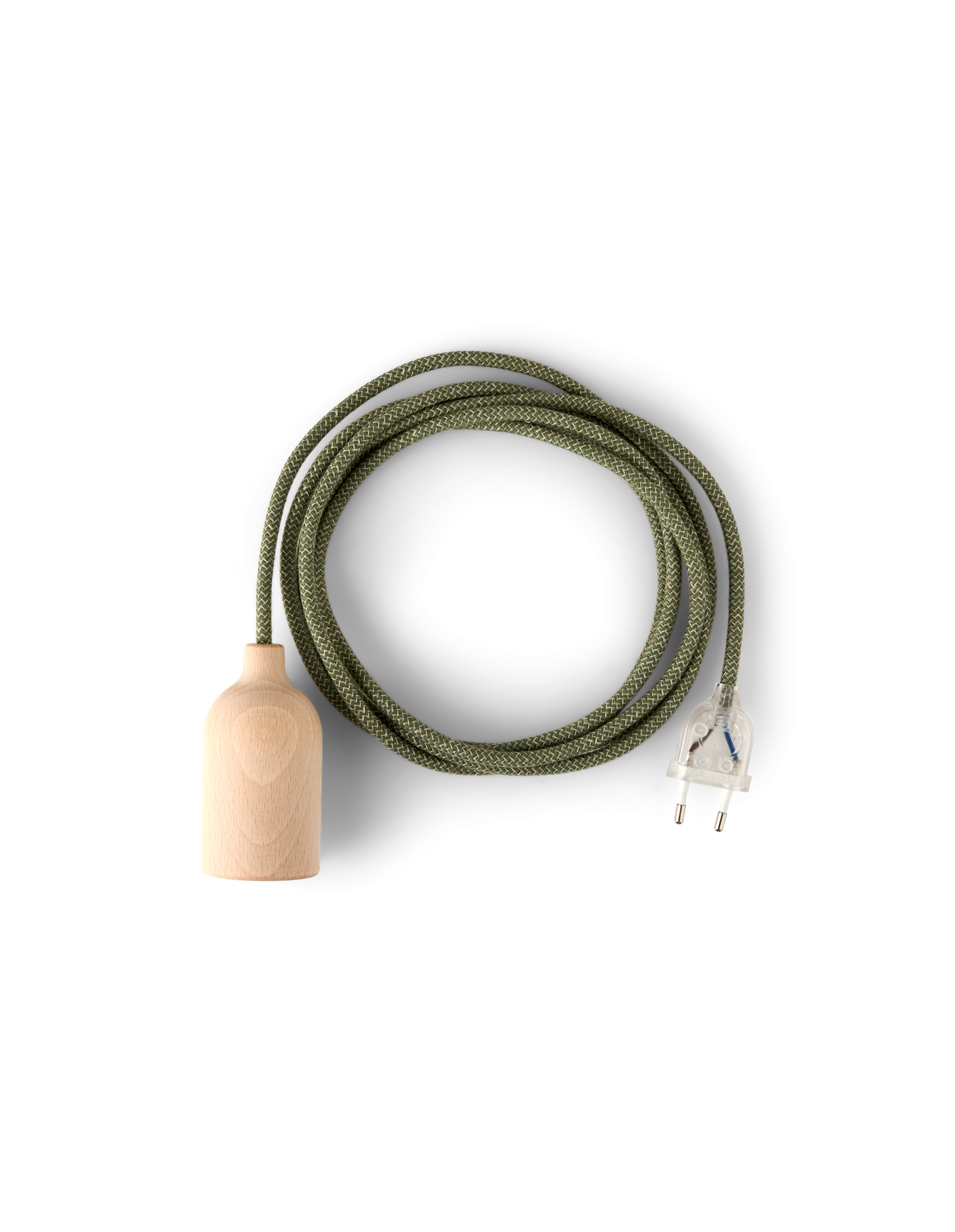 Plug-in Hanglamp Naturel | Textielkabel/beukenhout en thermoplastische ...