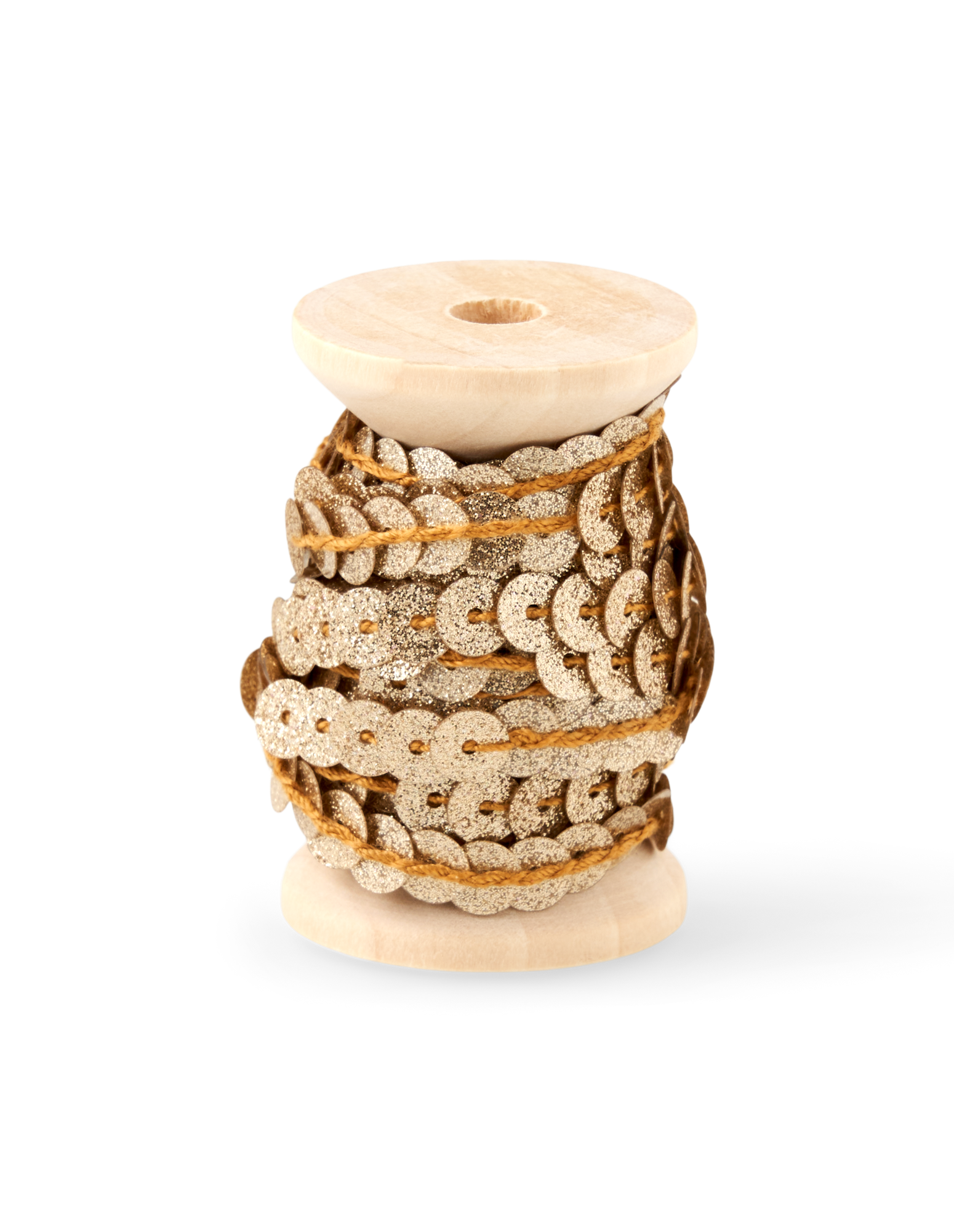 Lint met pailletten | Populierenhout/PET/katoen. 270 cm. | Gold