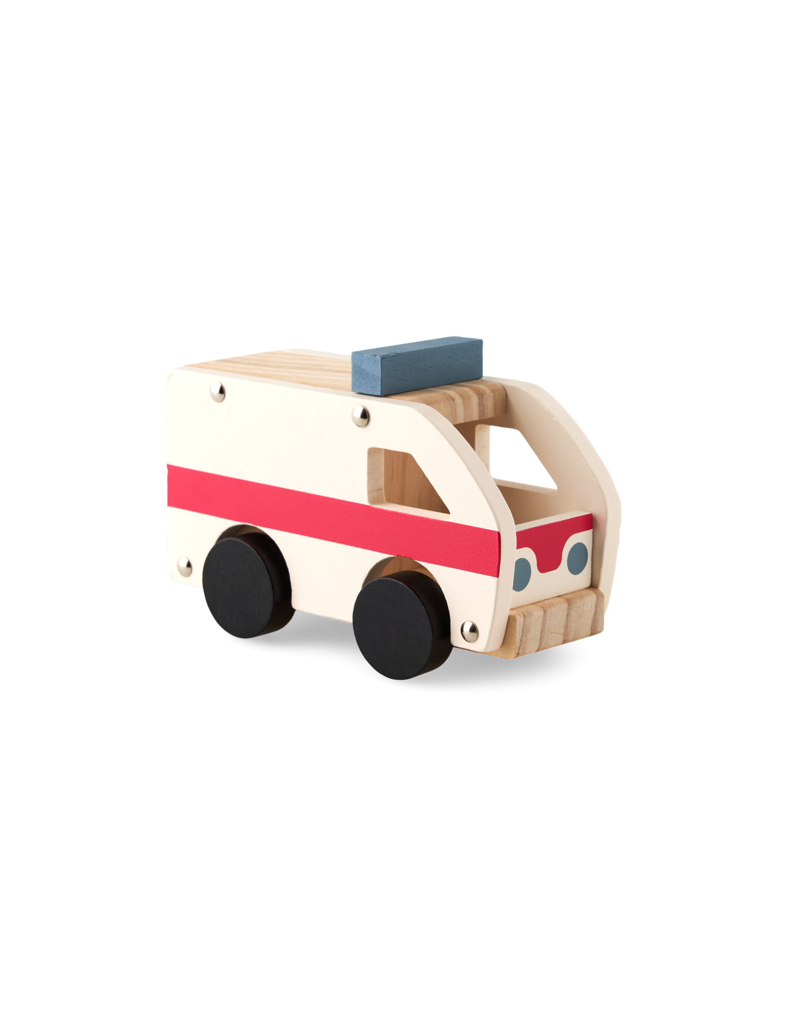 Houten ambulance | Schima superba/multiplex. 9,5 x 15 cm. | Off White
