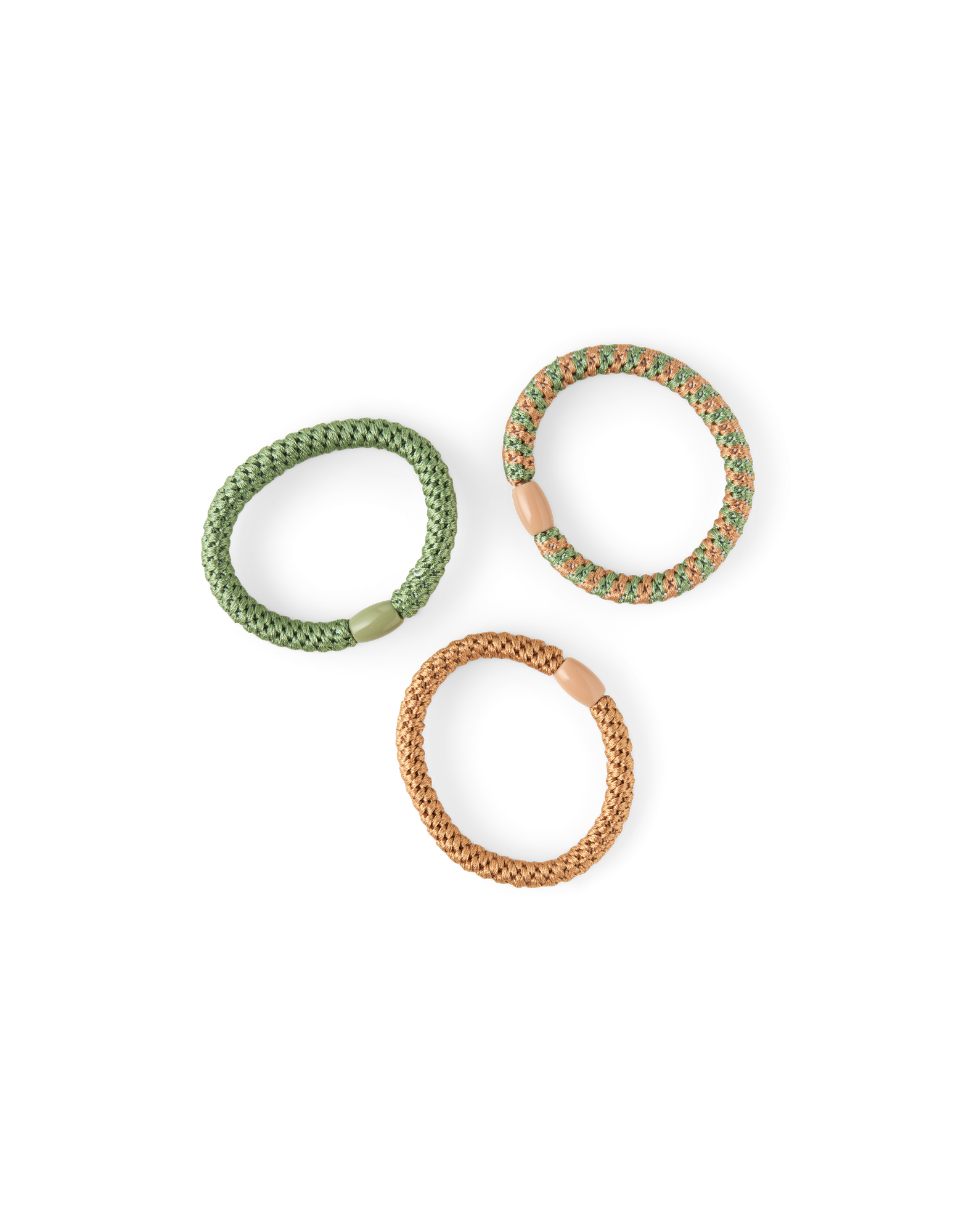 Hair elastics | Polyester/rubber. Ø6 cm. 3 pcs. | Multi