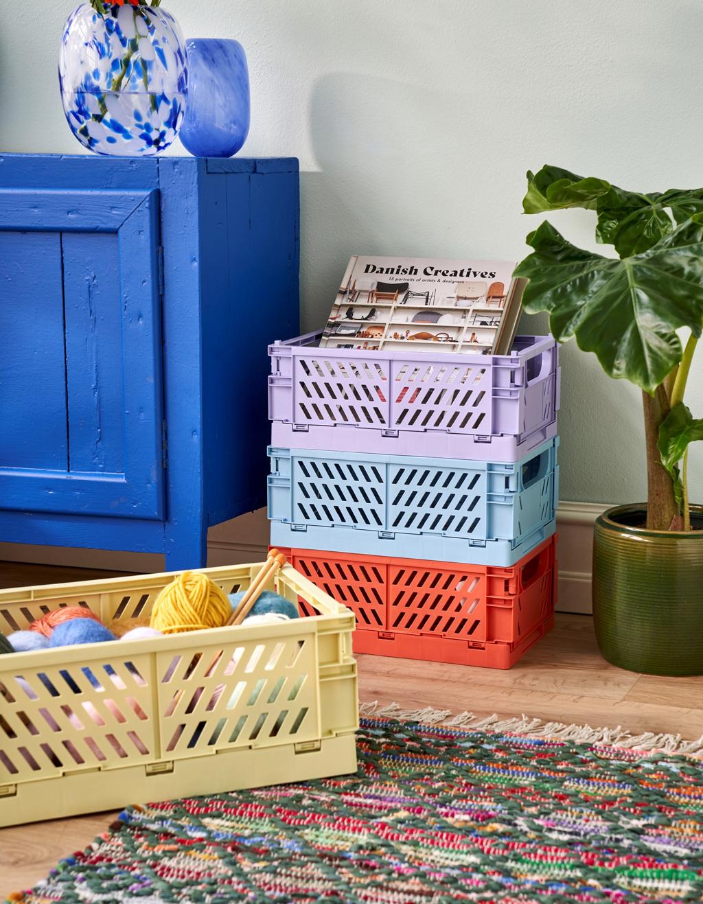 Folding Crate Polypropylene 15 X 25 X 35 Cm S strene Grene Folding Crate Polypropylene 15 X 25 X 35 Cm S strene Grene