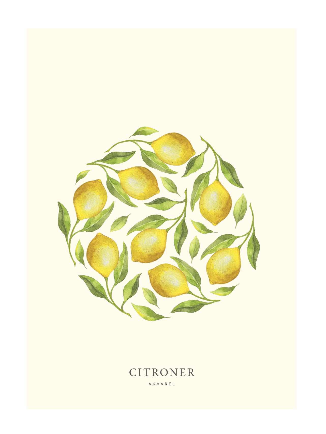 Plakat Citroner A3 | Papir. A3. | Multi | Permild & Rosengreen