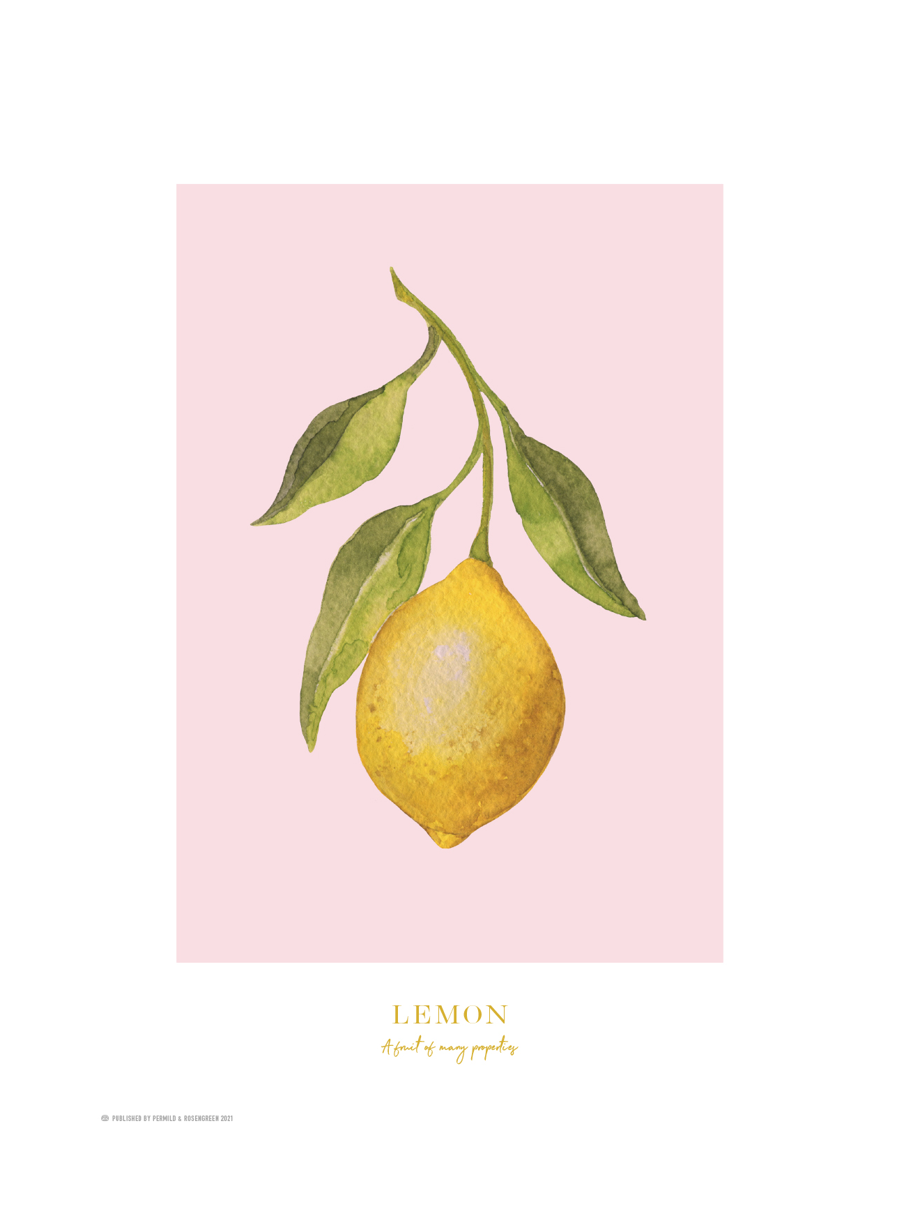 Poster Lemon roze A4 | Papier. A4. | Multi | Permild & Rosengreen
