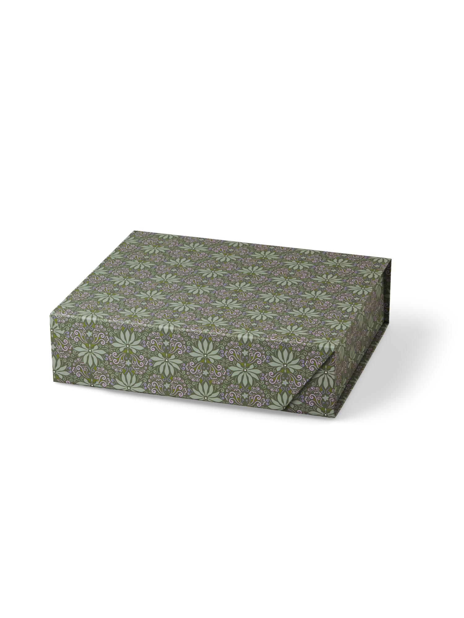 Faltbare Box | Papier. 27 x 22 x 7 cm. | Moss Green