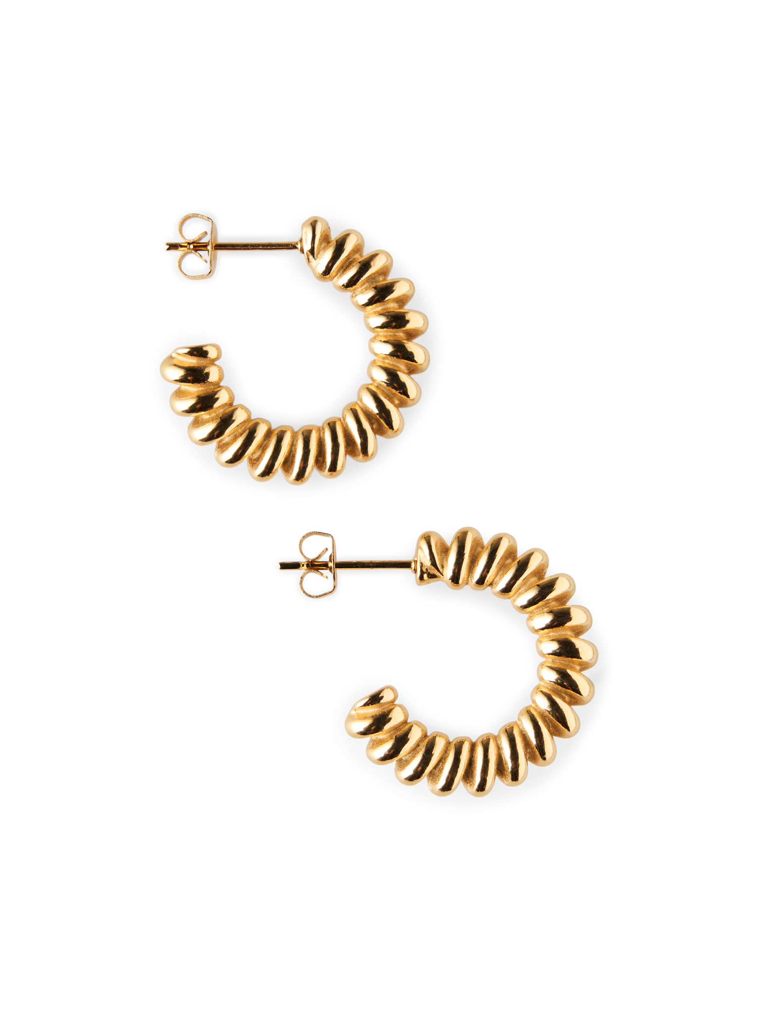 Nuska øreringer | Messing / 18k gullbelagt. 24 x 3 x 24 mm. 2 stk ...