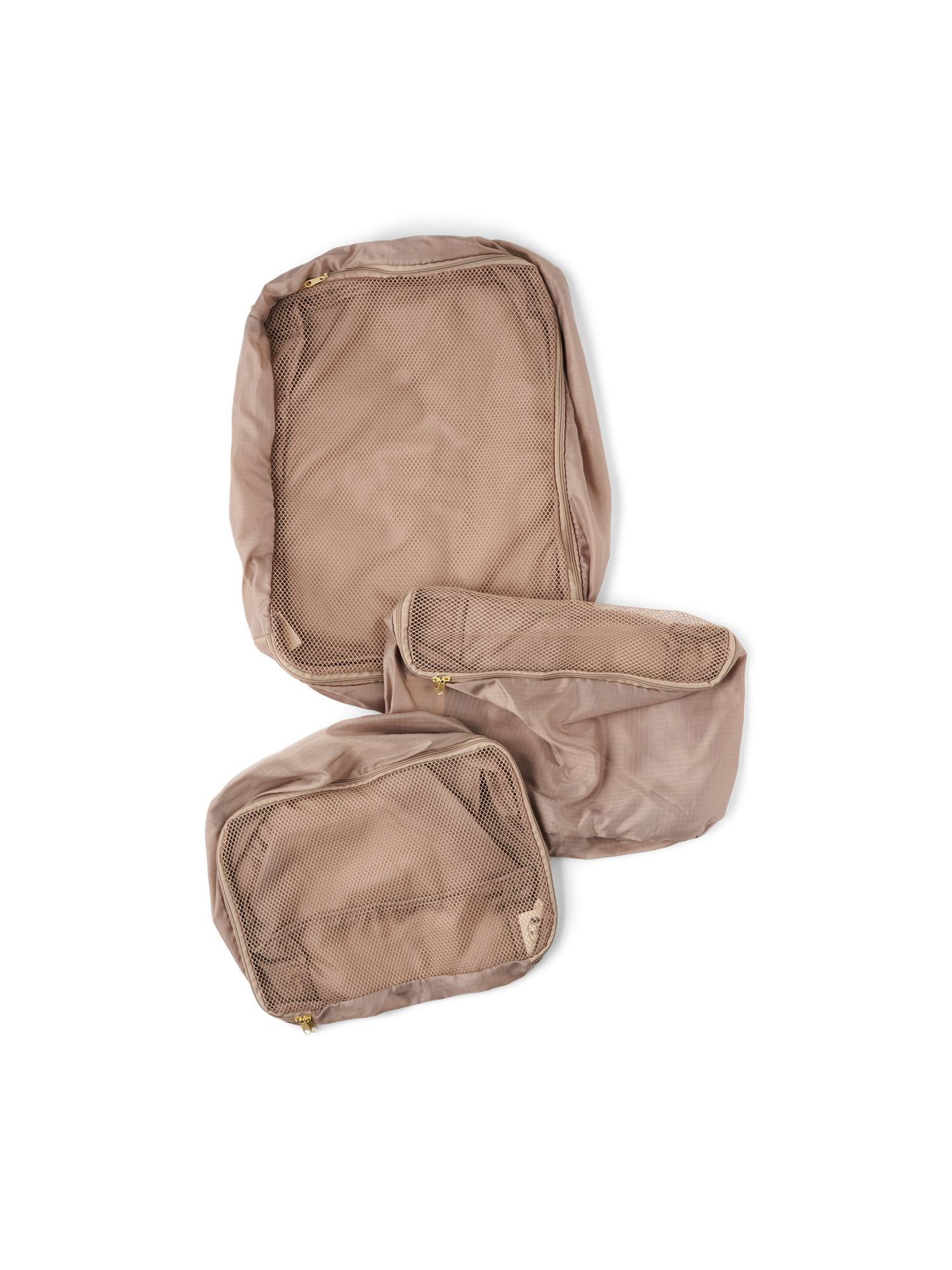 Set tasjes | Polyester. 3 stk. | Camel