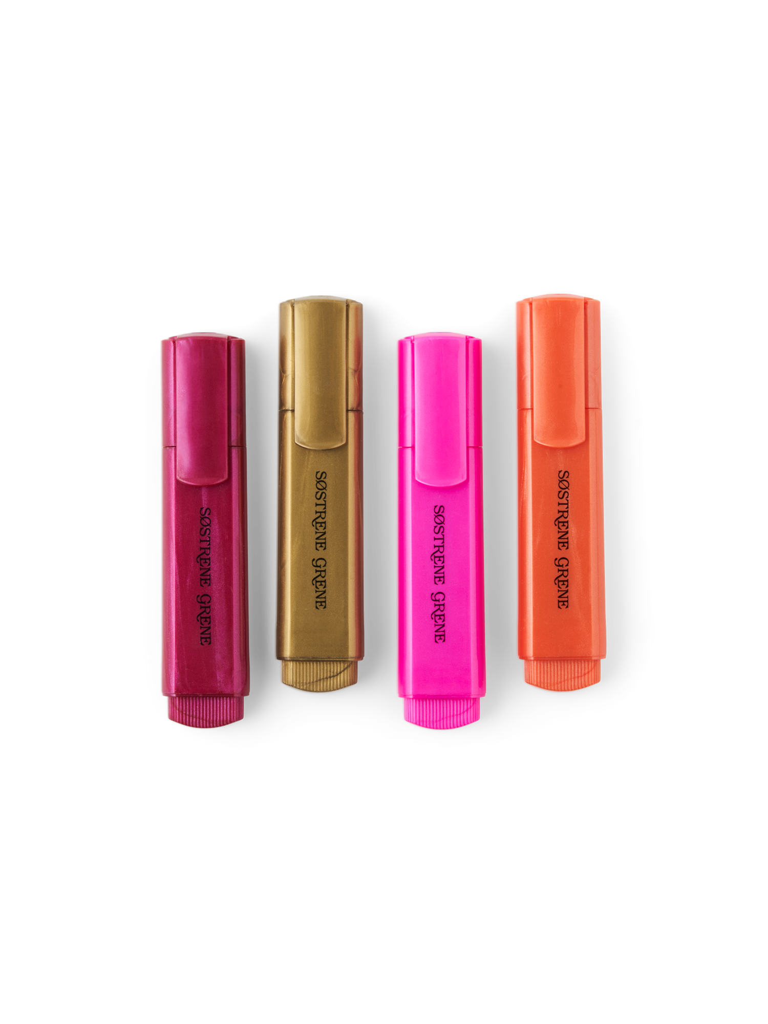 Glitzer-Textmarker-Set | Kunststoff. 4 Stck. | Multi