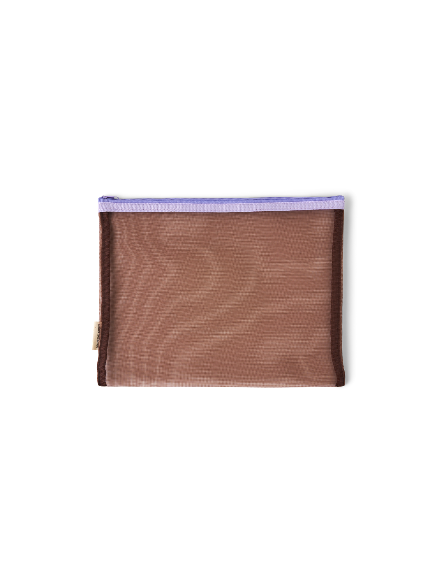 Grande pochette filet | Nylon. 31 x 23 cm. | Brown