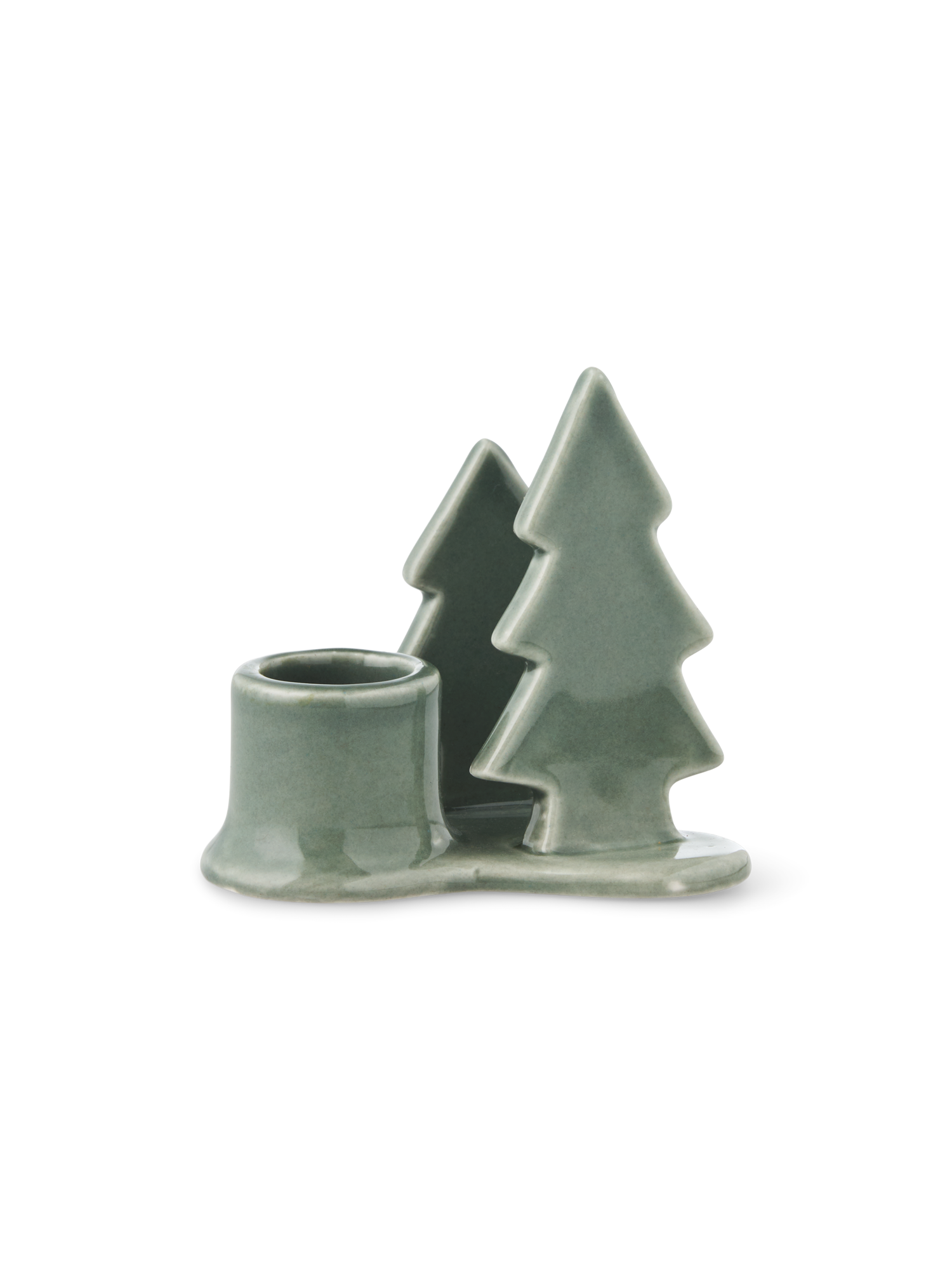 Ljusstake | Porslin. 8,1 x 6,2 x 4 cm. | Moss Green, Green