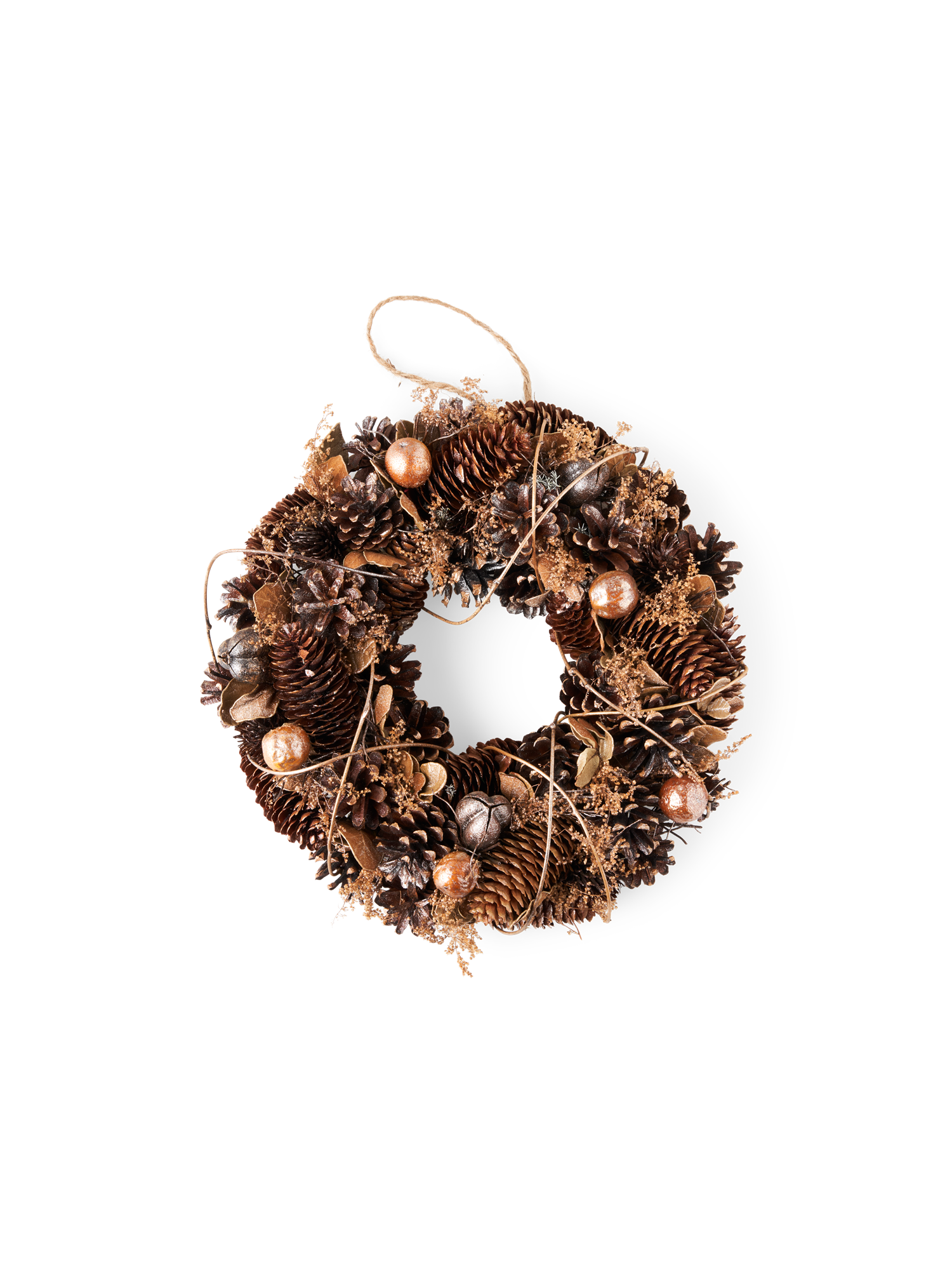 Naturfarget krans Ø30 cm | Polystyren/kongler/kvister/gress. Ø30 cm ...