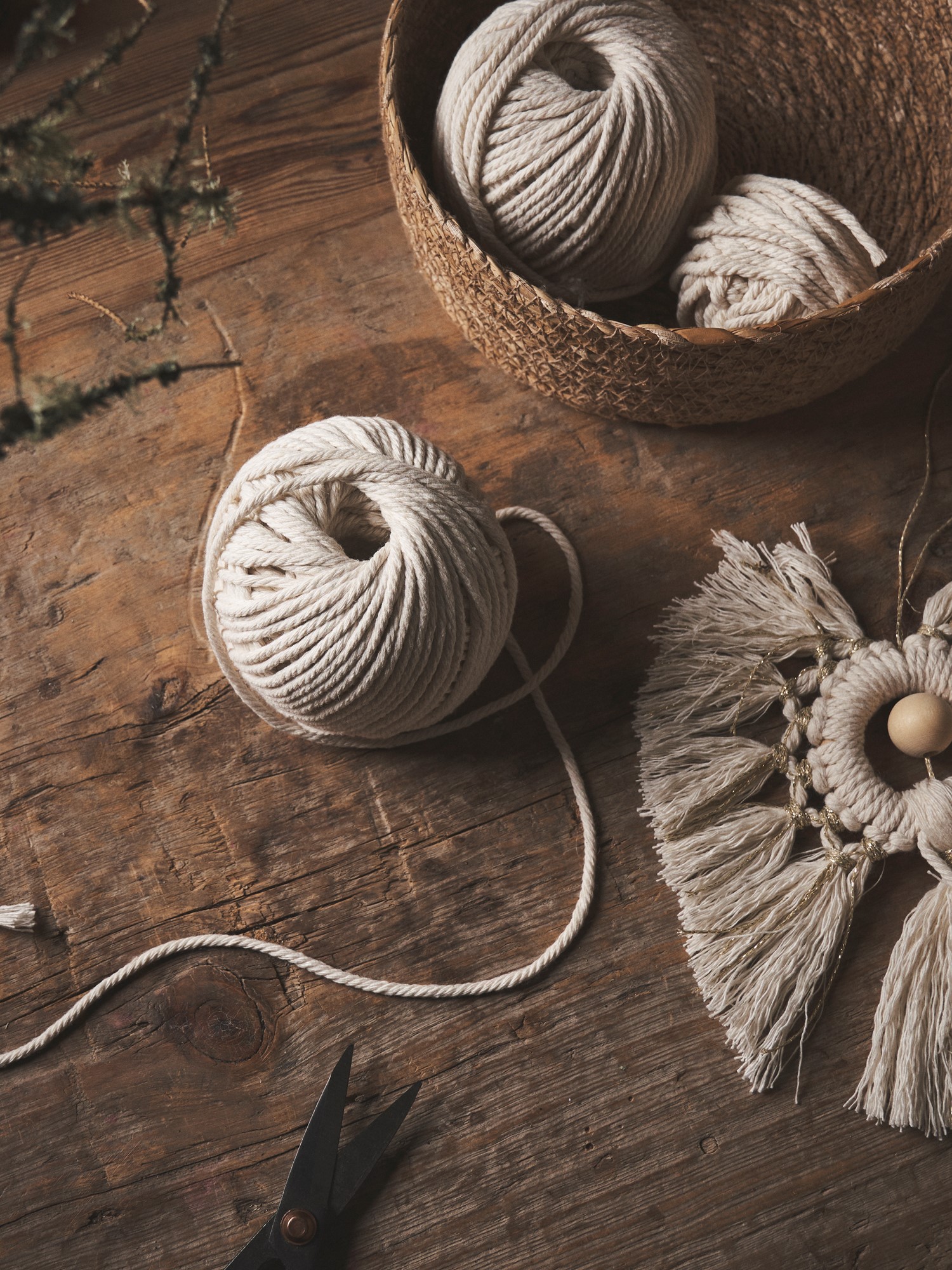 Makramegarn | Bomull. 3 mm x 50 m. 140 g. | Off White