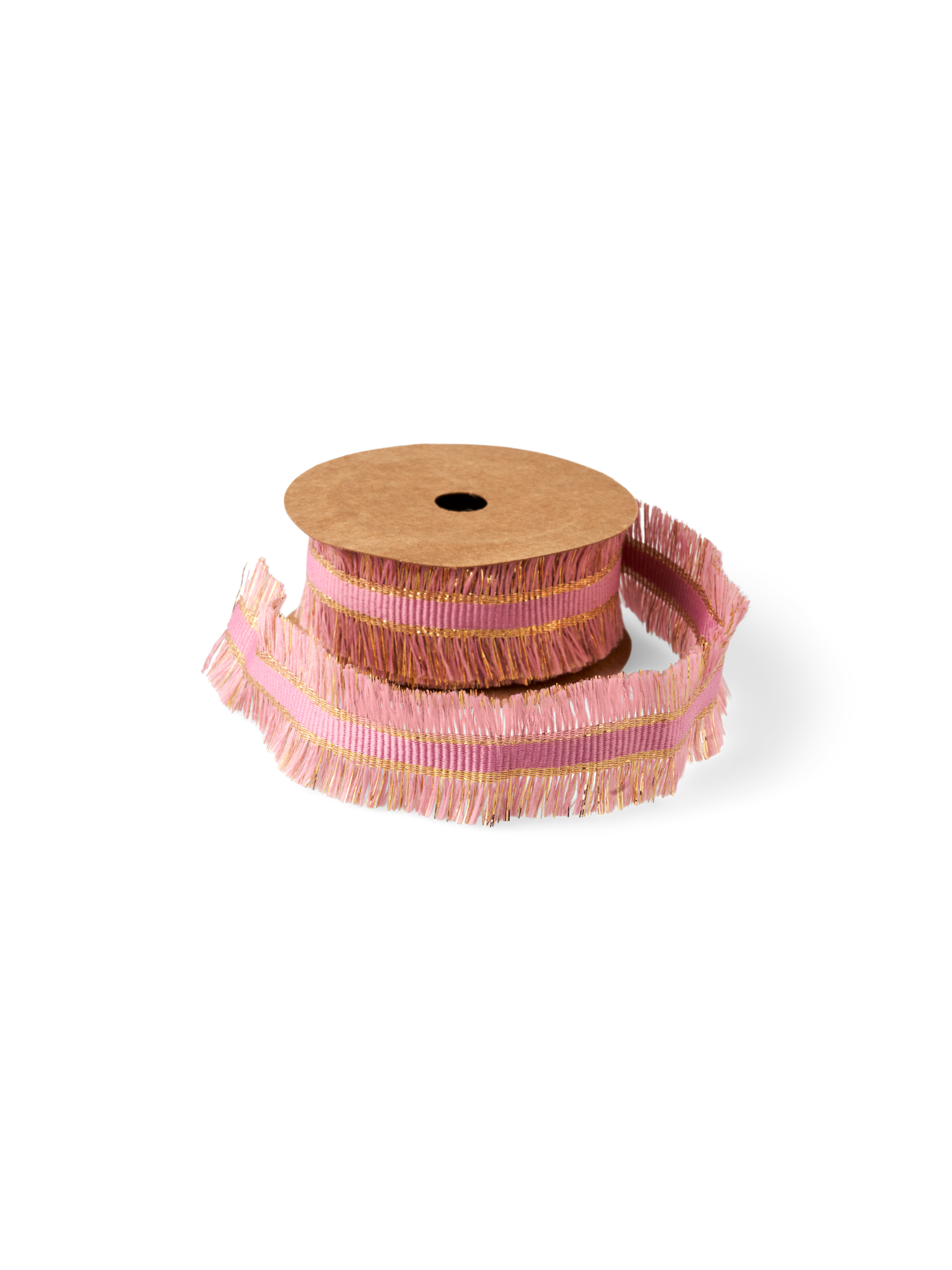 Lint met klatergoud | Polyester. 2 m. | Dusty Rose, Gold