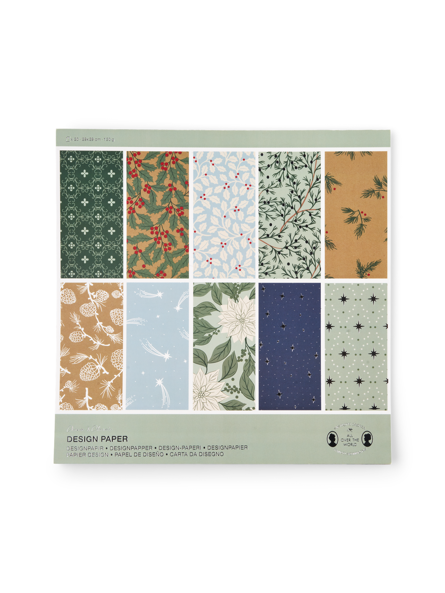 Papier à motifs | Papier. 29 x 29 cm. 20 feuilles. | Multi