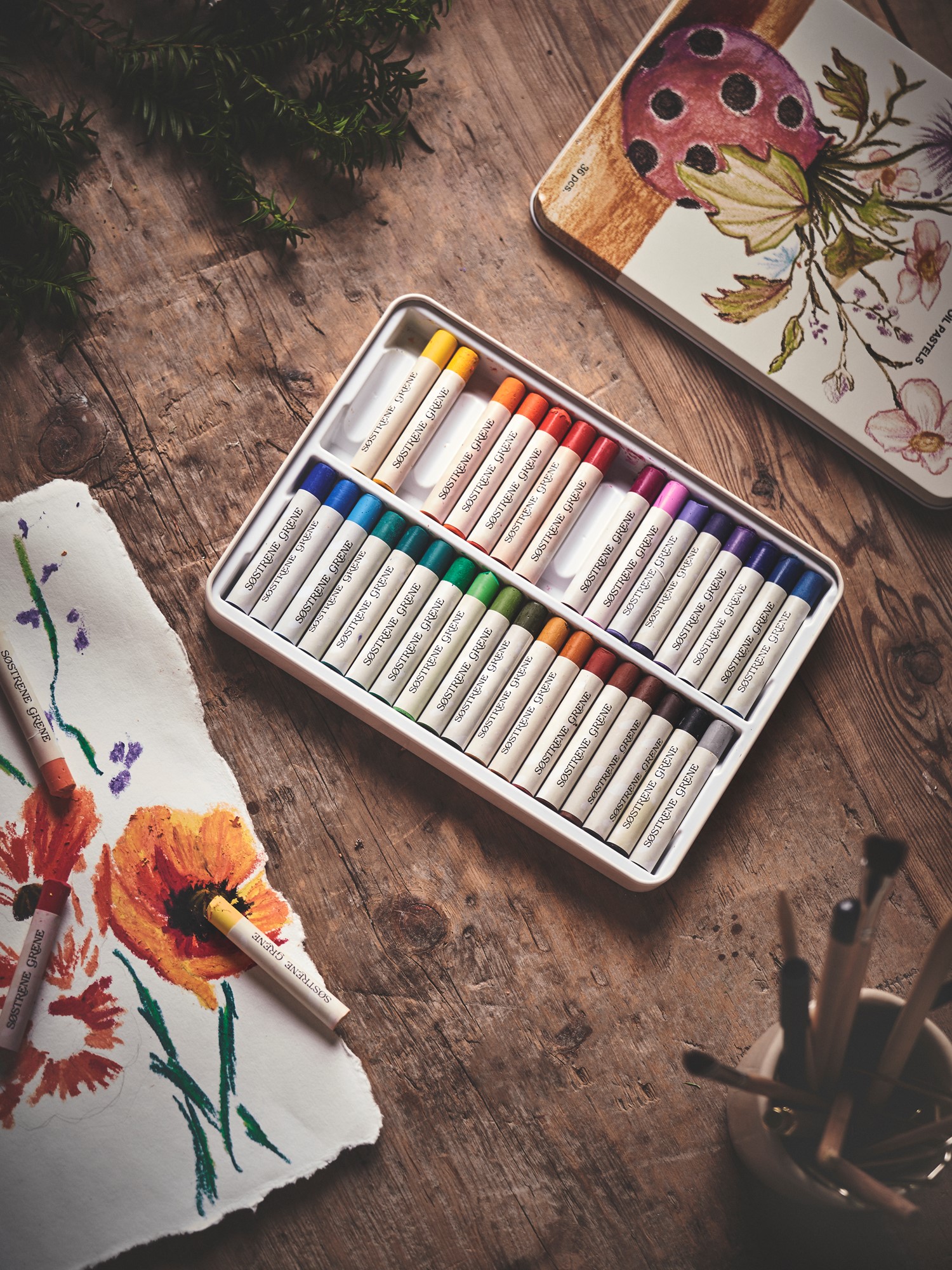 Water-soluble oil pastels | 36 colours. | Søstrene Grene