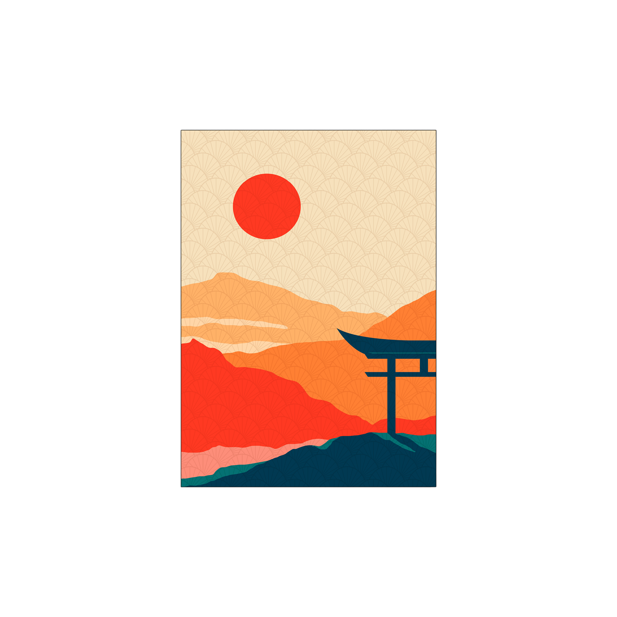 Poster Sunset Delight A3 | Fadil Roze. | Orange Red, Orange | Poster ...