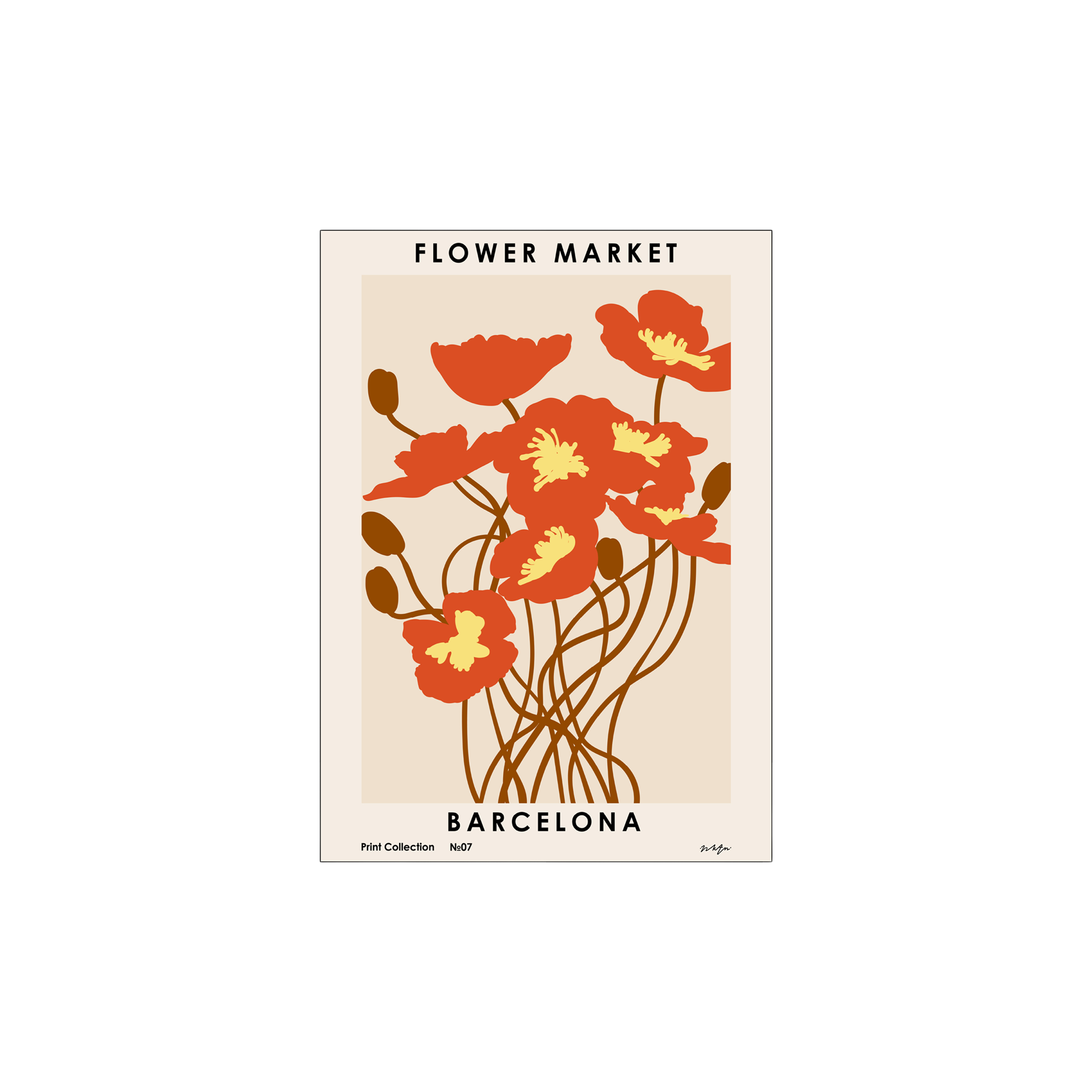 Affiche Flower Market Barcelona 50 x 70 | NKTN. | Terracotta | Poster ...