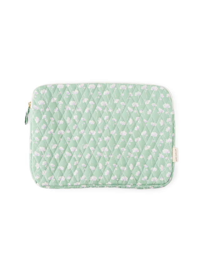 Laptop cover | Cotton/polyester. 36.5 x 2 x 25.5 cm. | Sage Green