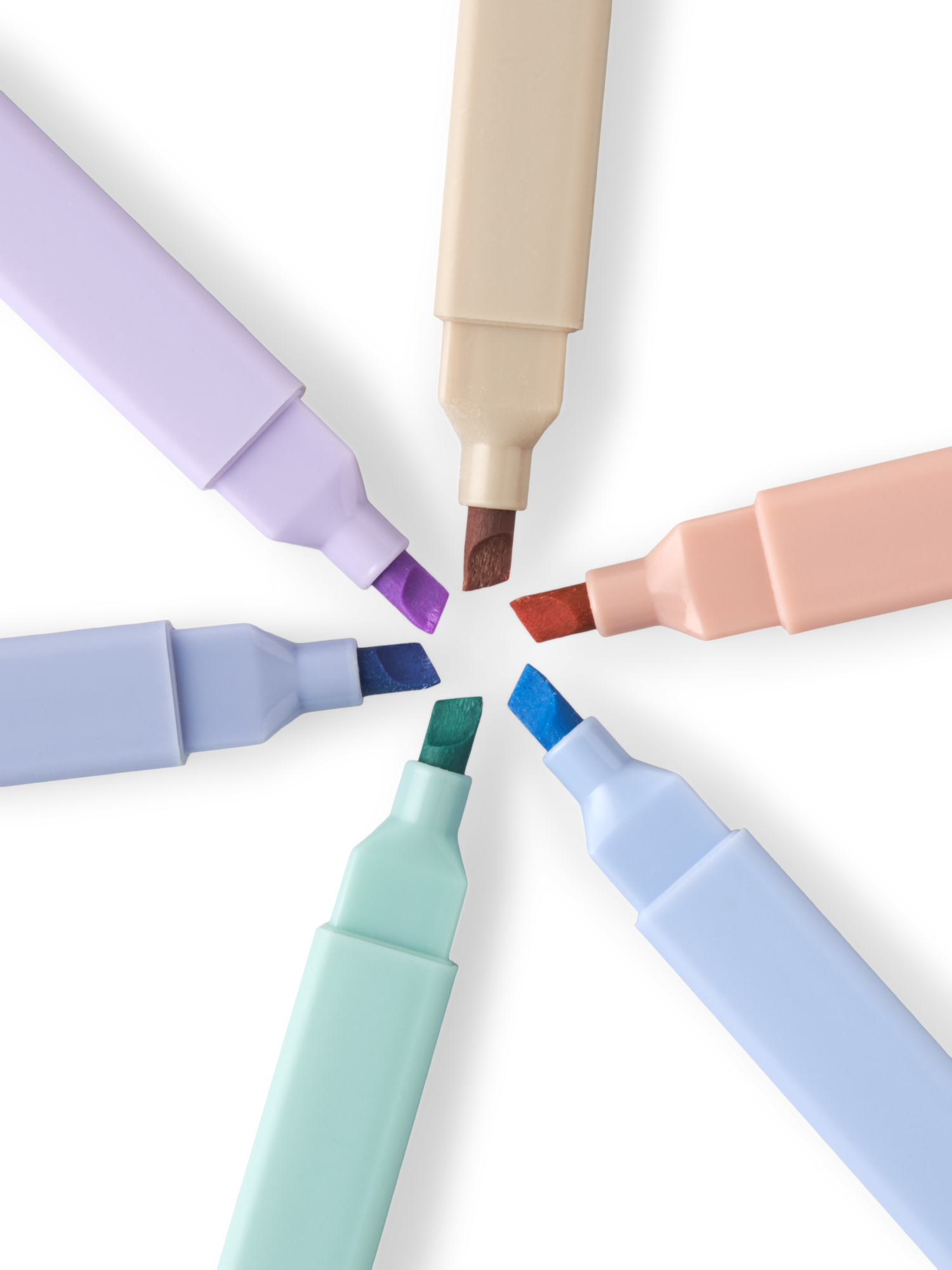 Highlighter set | Polypropylene/water-based ink. 6 pcs. | Søstrene Grene