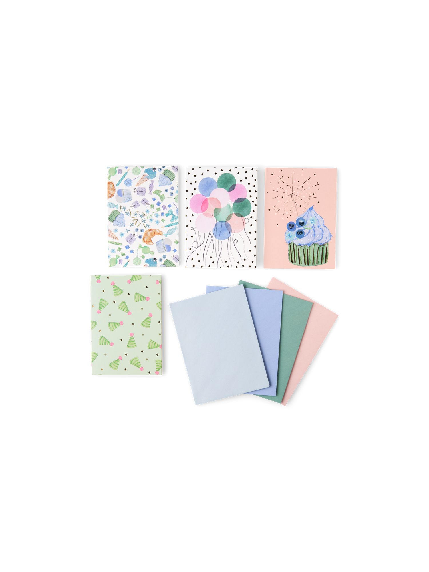 Karten mit Umschlägen | Papier. 11 x 8 cm. 4 Stck. | Søstrene Grene