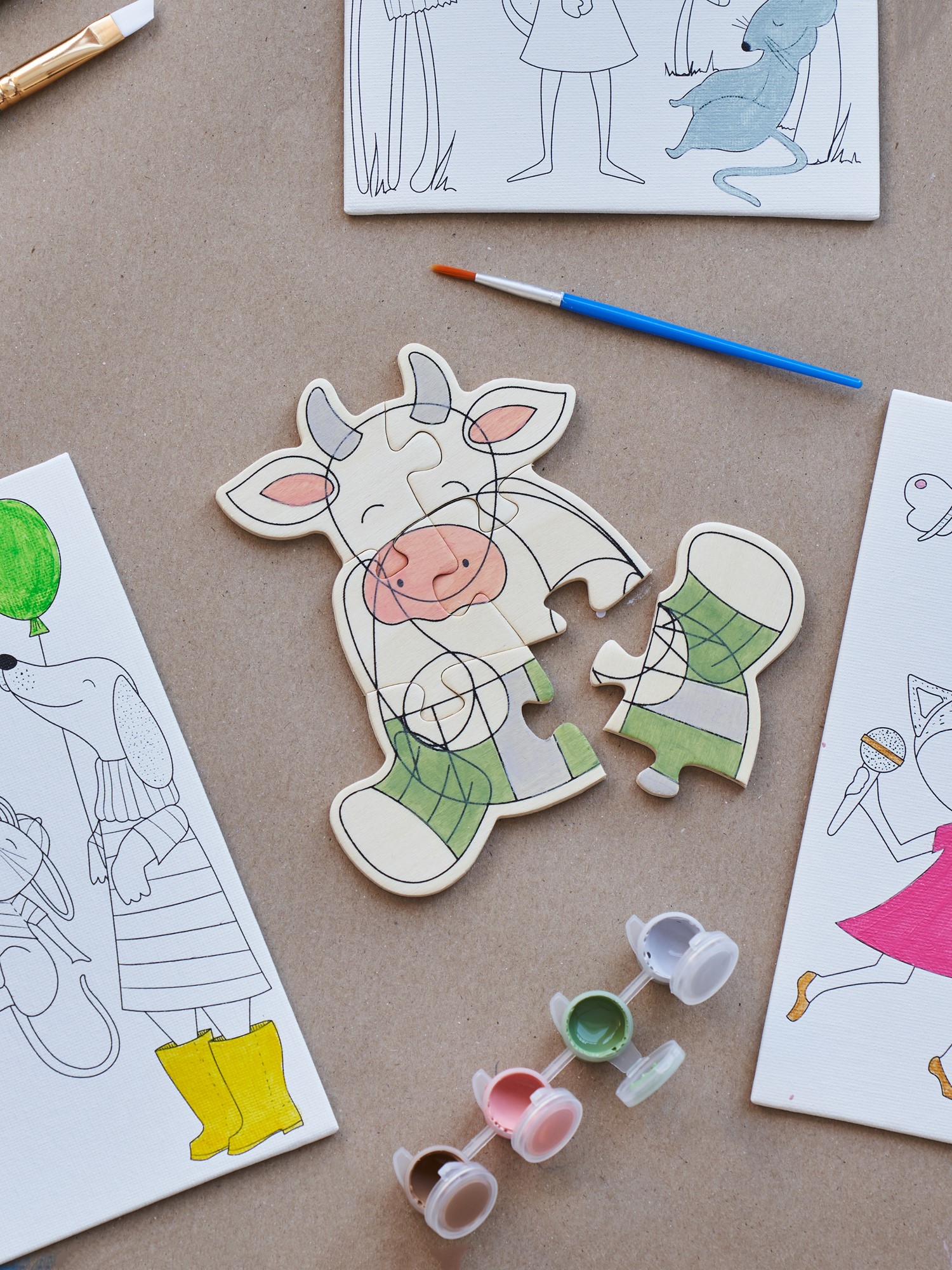 Puzzel schilderset | Populierenmultiplex/acrylverf op waterbasis. | Nature