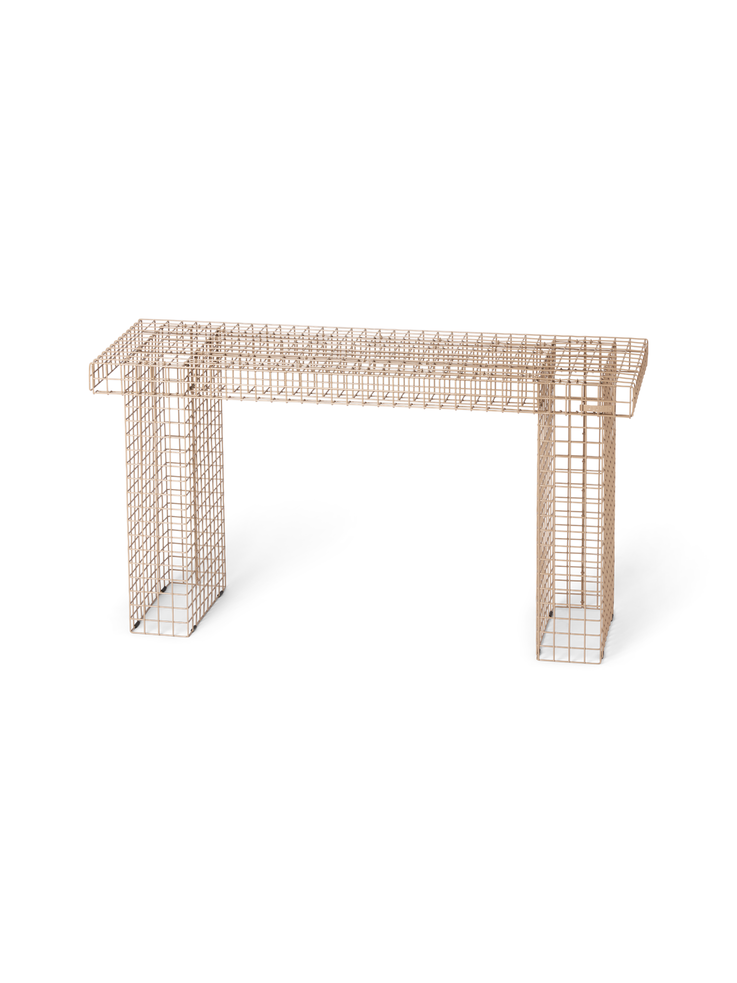 WIRE BENCH | Metal. 90 x 31.5 x 50 cm. | Camel | Kalager Design
