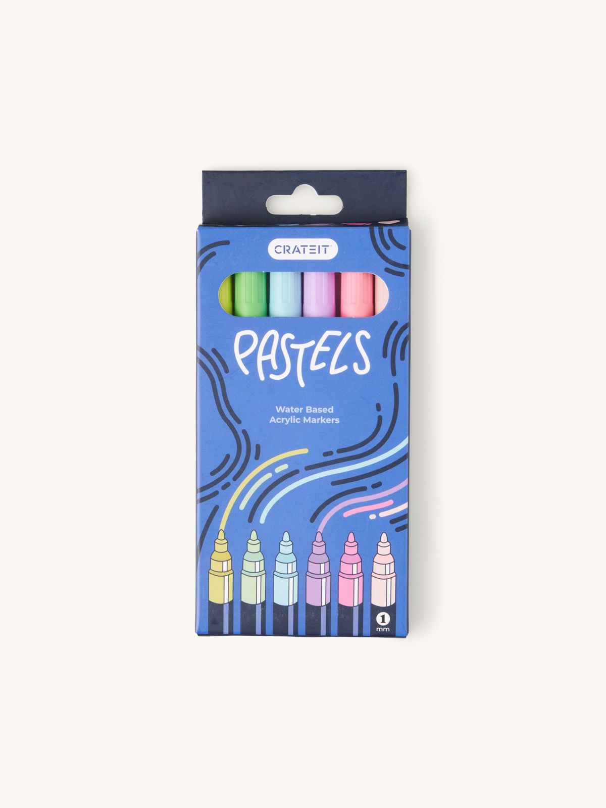 Acrylic markers | Water-based. 6 pcs. | Multi | Crateit Acrylic markers | Water-based. 6 pcs. | Multi | Crateit