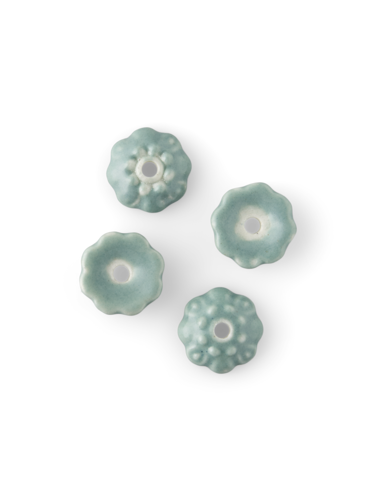 Eindkapjes | Keramiek. Ø12 mm. 4 stk. | Sage Green
