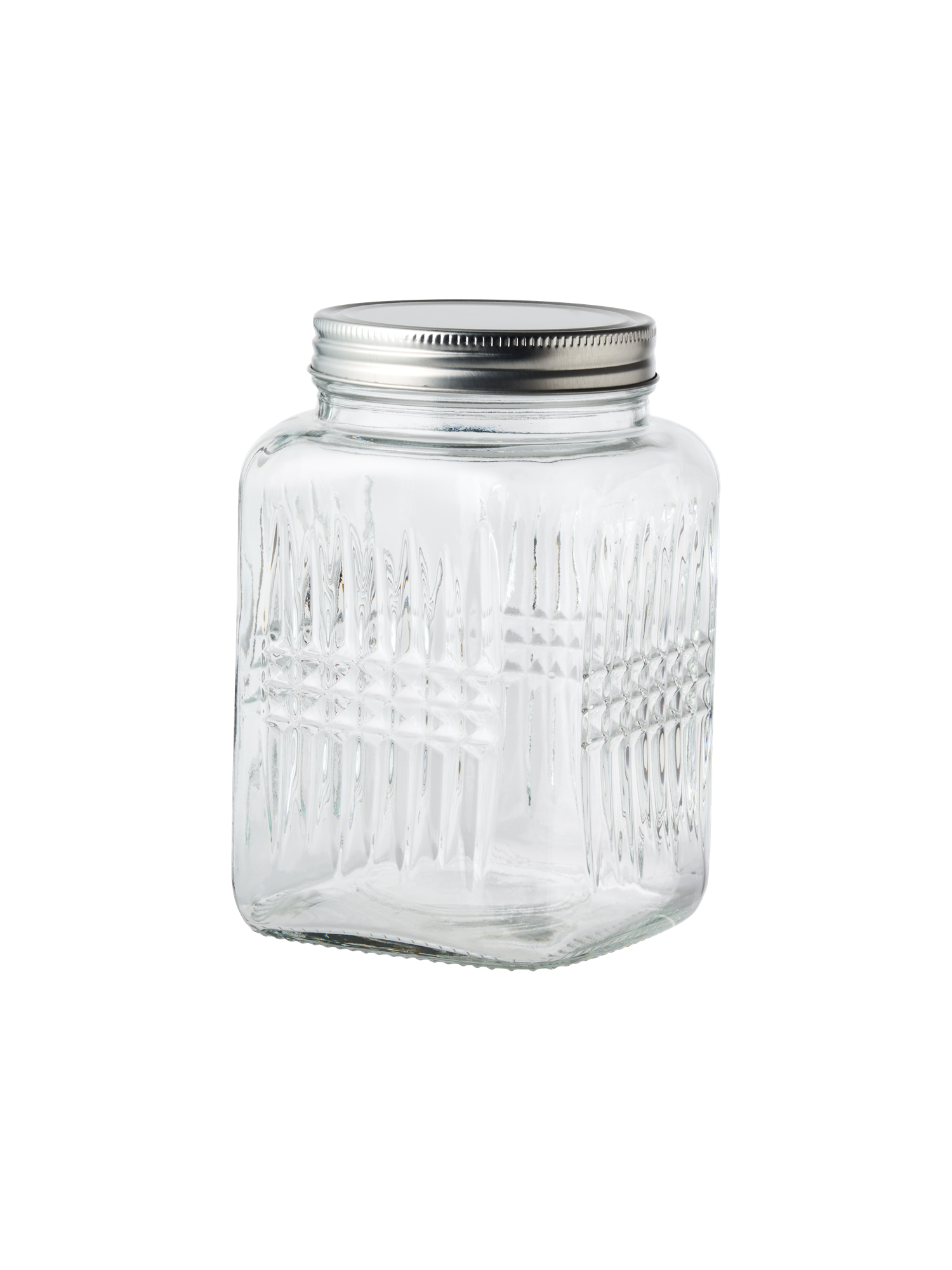 Opbevaringskrukke 1450 ml | Glas/metal. 1450 ml. | Clear