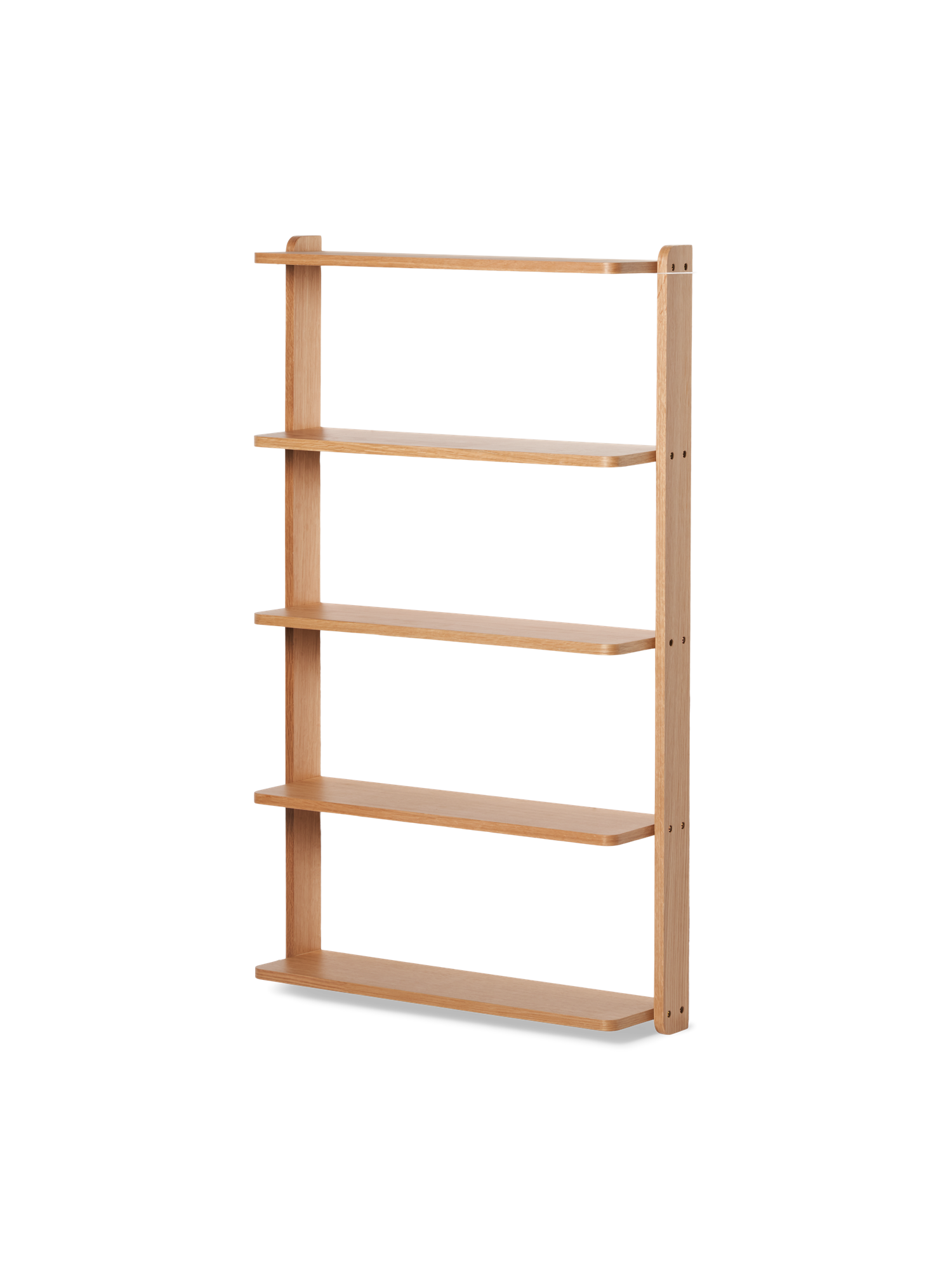 Tiered wall shelf | MDF/solid oak/oak veneer. 65 x 108 x 17 cm. | Nature
