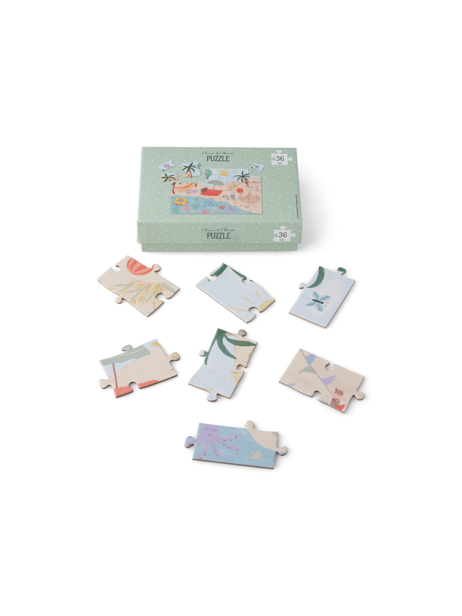Puzzel 36 stukjes | Papier. 36 stukjes. | Dusty Green
