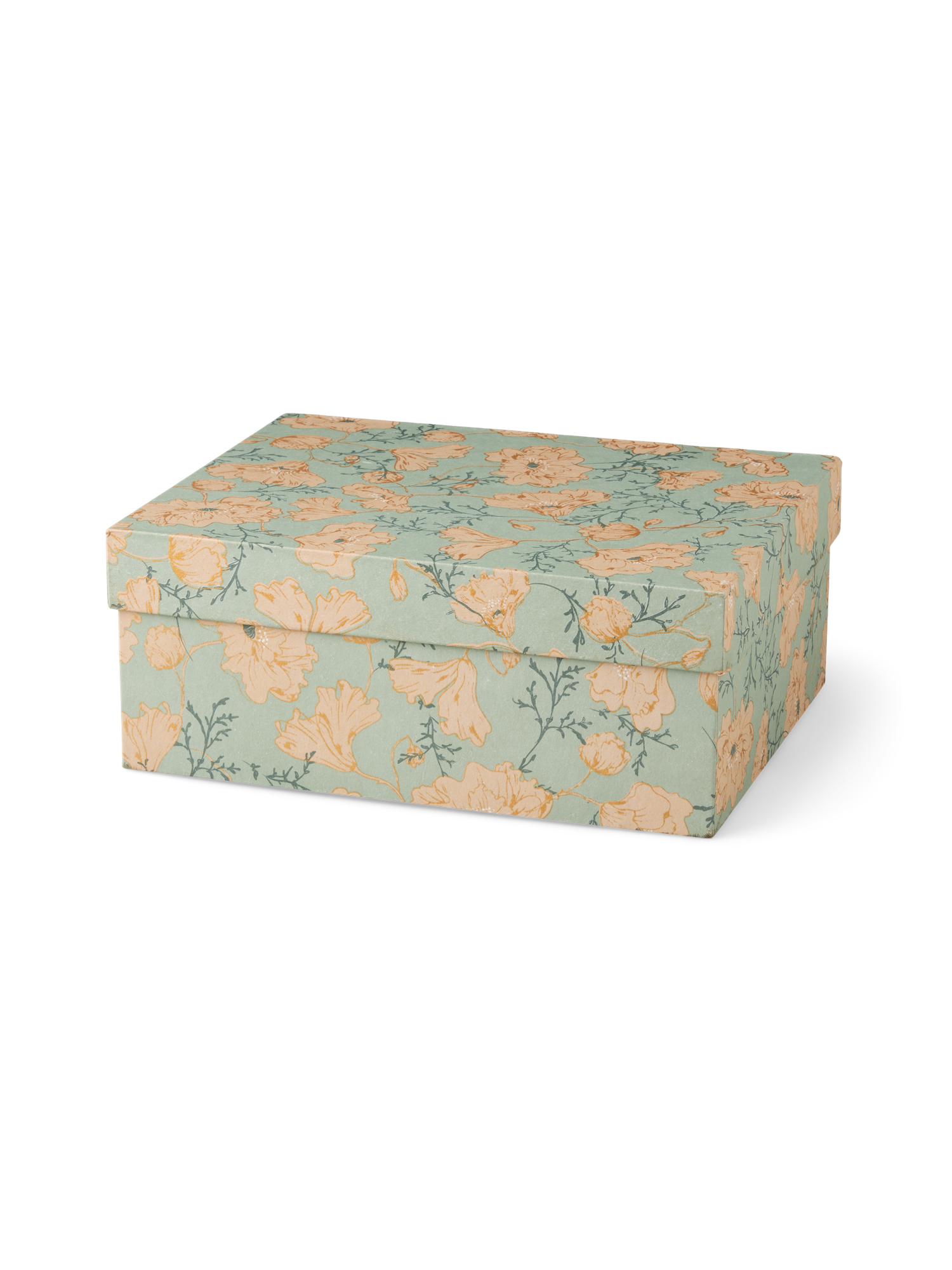 Doos | Papier. Handgemaakt. 21,5 x 26,5 x 11 cm. | Dusty Green