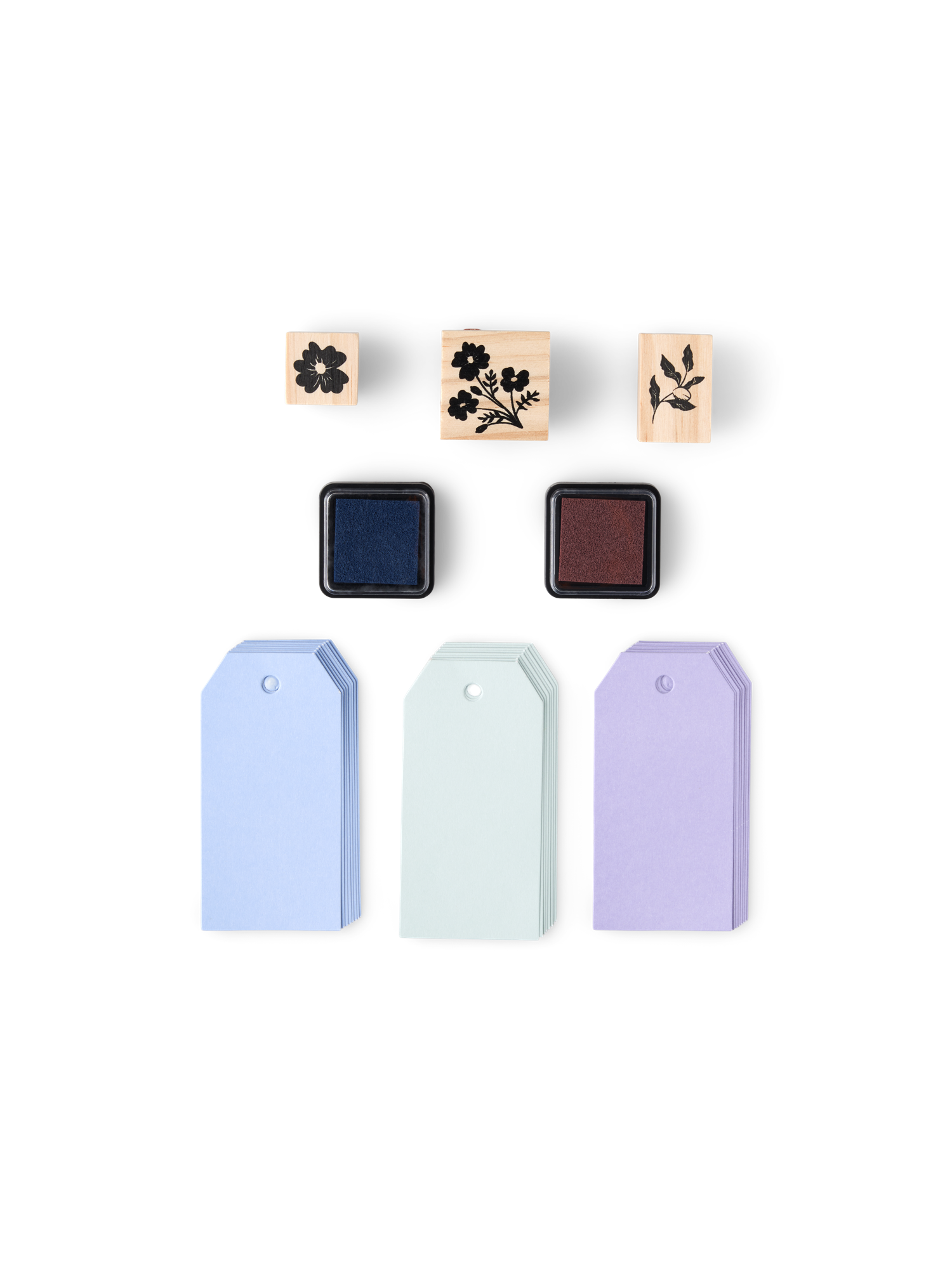 DIY labels | Paper/pinewood/ink pads. | Pine Green