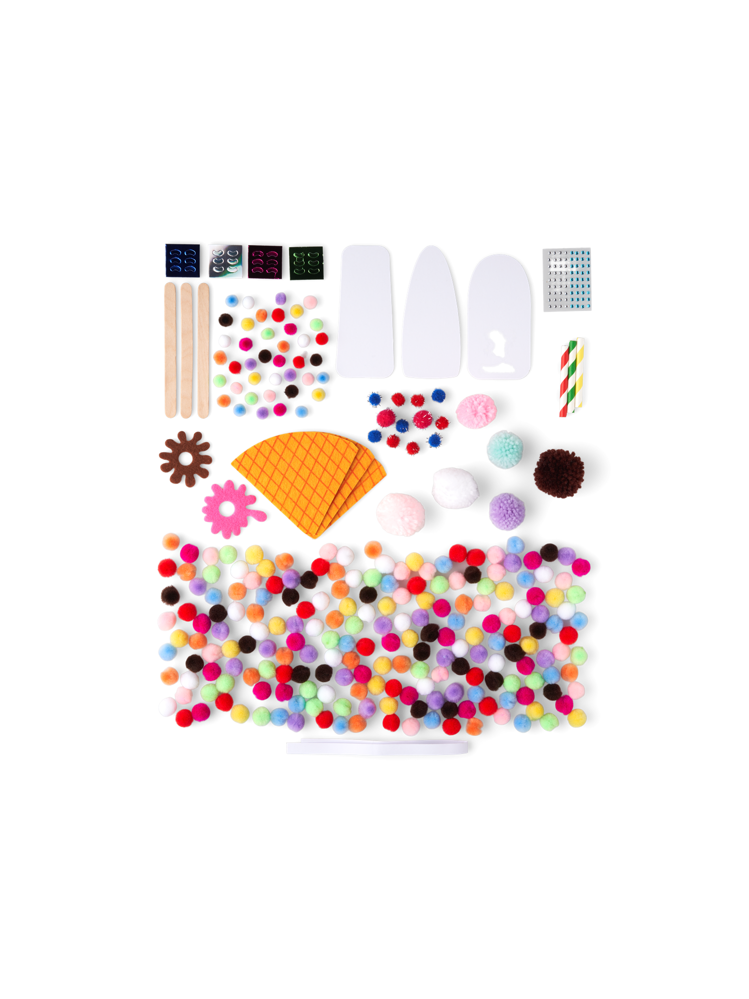 Pom pom ice cream DIY kit | For 6 pom poms. | Multi