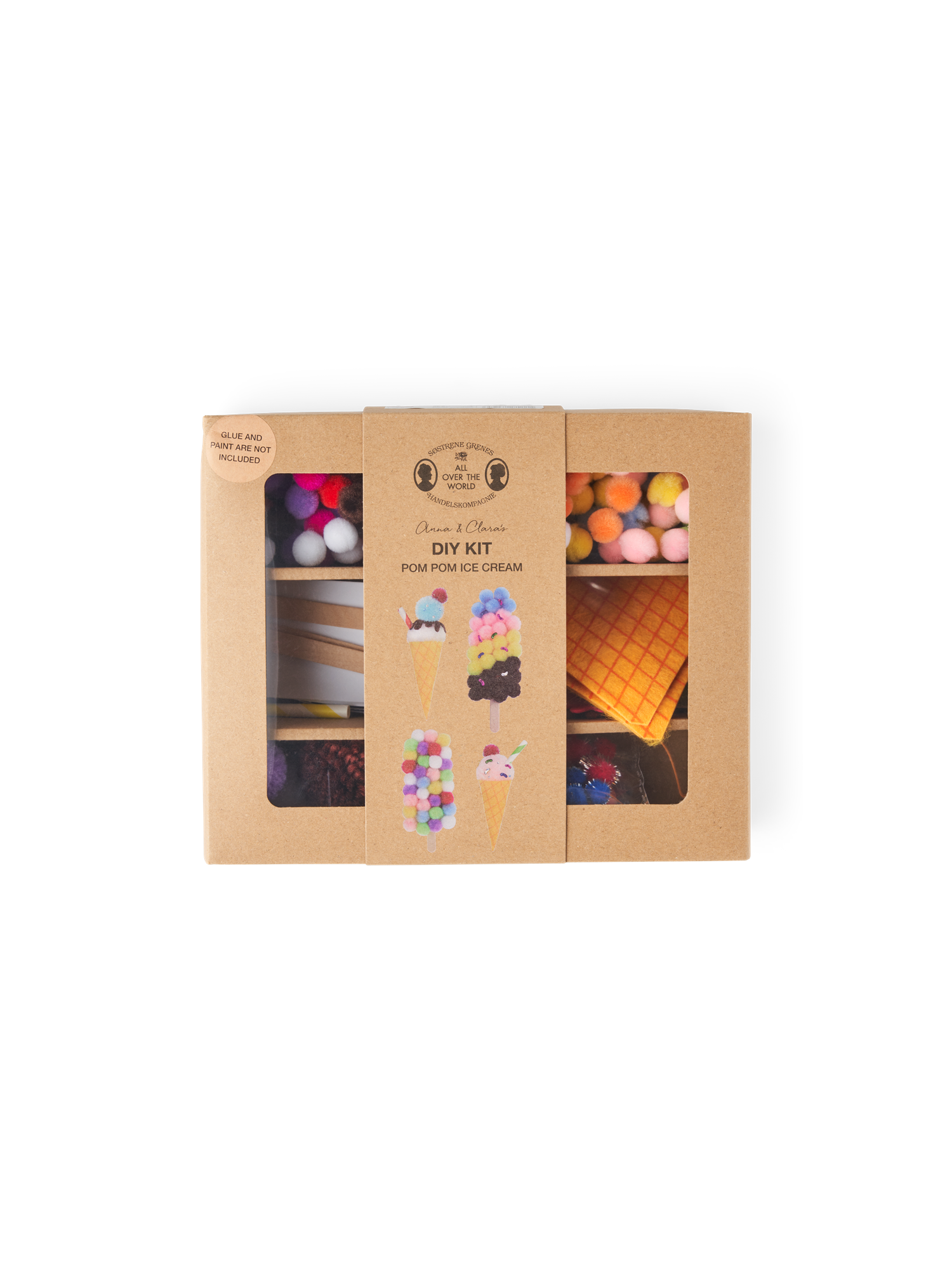 Pom pom ice cream DIY kit | For 6 pom poms. | Multi