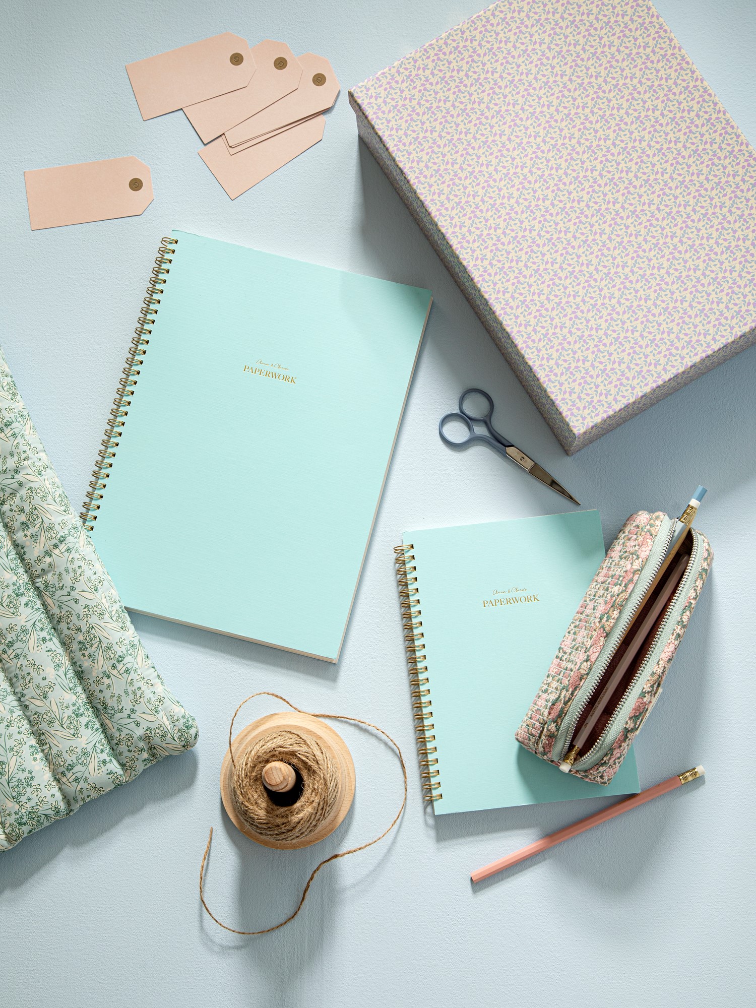 Anteckningsbok A5 | Papper. Inbunden. A5. 80 sidor. | Ice Blue, Gold