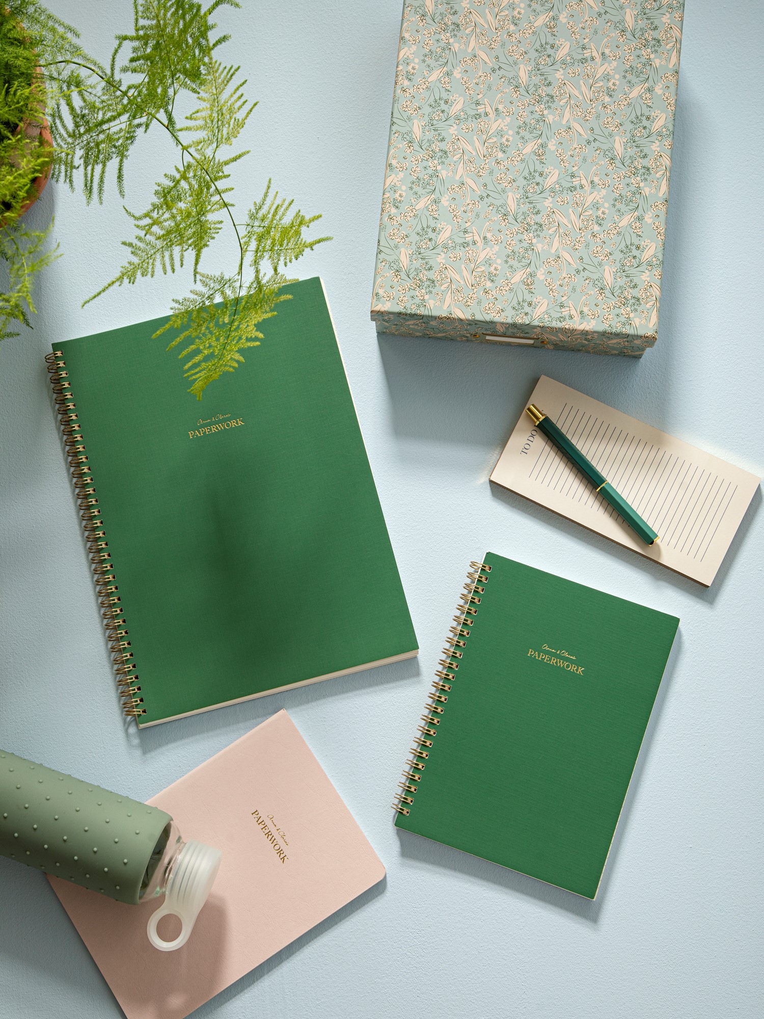 Anteckningsbok A5 | Papper. Inbunden. A5. 80 sidor. | Moss Green, Gold