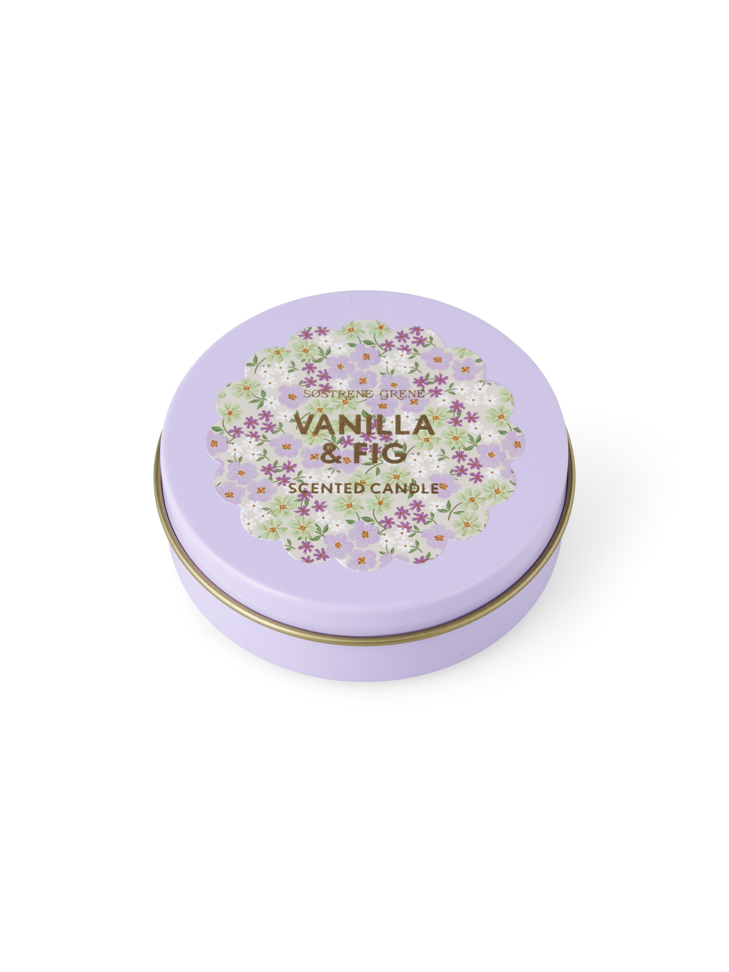 Scented candle Vanilla and Fig | Rapeseed wax/scent. Ø8.3 x 2.5 cm. | Lilac