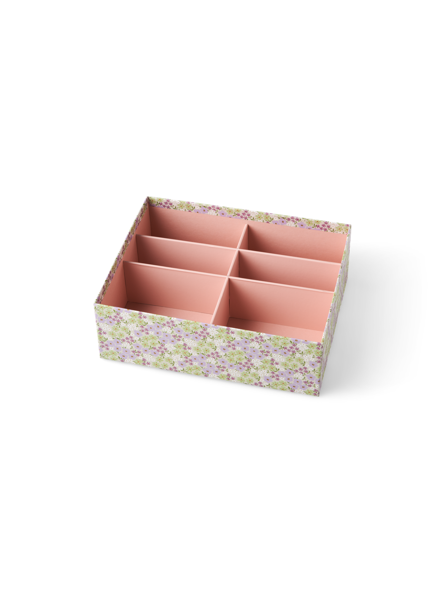 Eske med skillevegger | Papir. 25 x 20 x 8,5 cm. | Off White