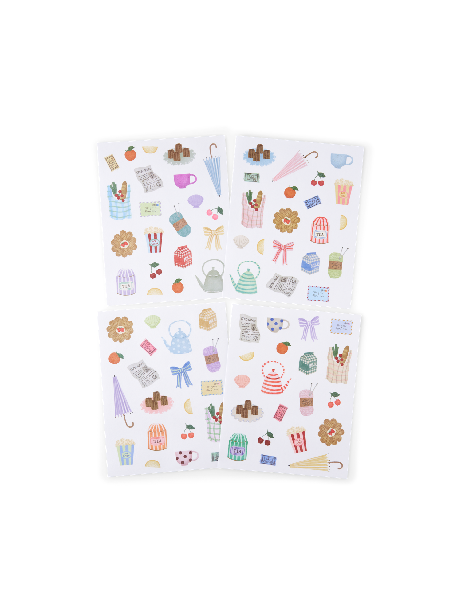 Stickers | Papier. 4 feuilles. | Multi