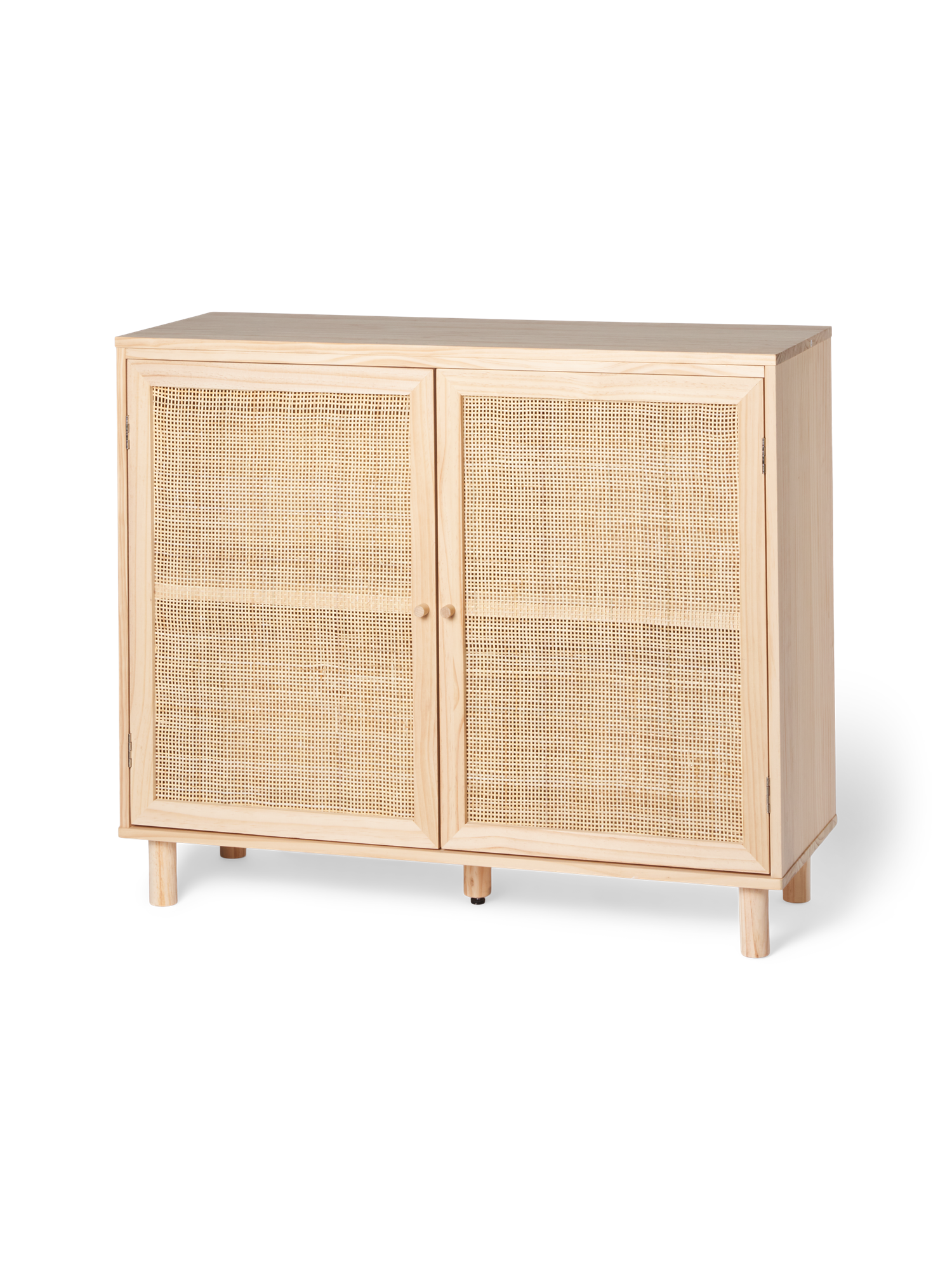 Skab | Fyrretræ/rattan. 95 x 35 x 80 cm. | Nature
