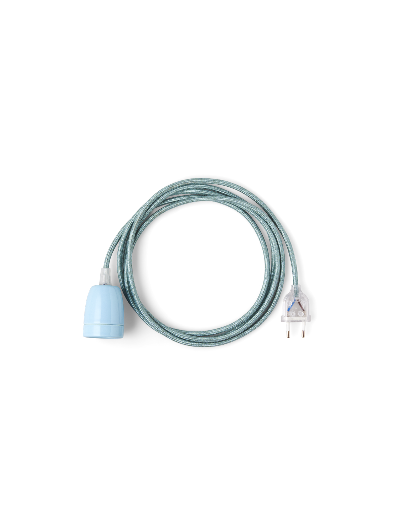 Plug-in Pendelleuchte | Textilkabel/Porzellan/Thermoplastik. 2,5 m. E27 ...