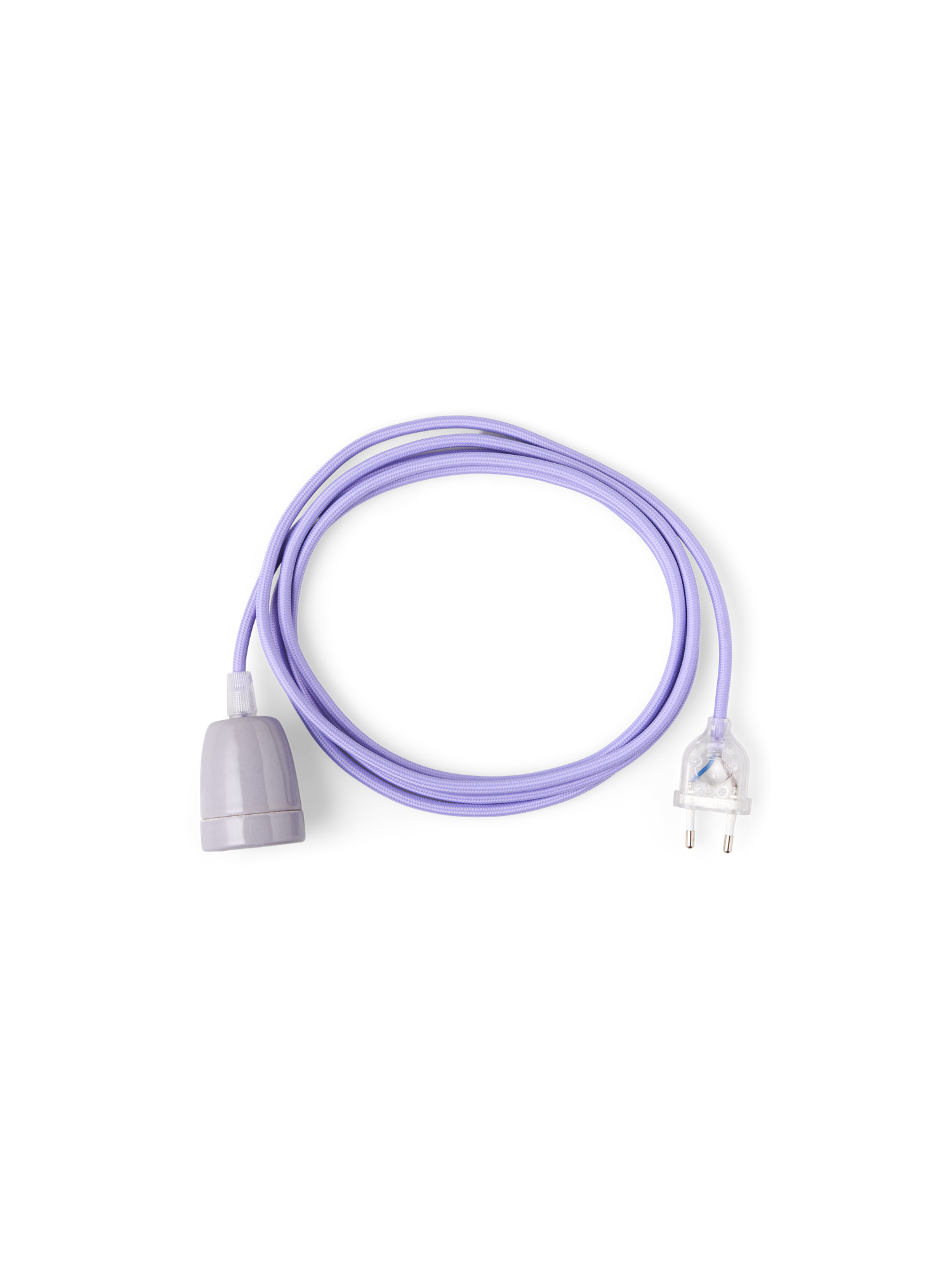 Plug-in Pendelleuchte | Textilkabel/Porzellan/Thermoplastik. 2,5 m. E27 ...