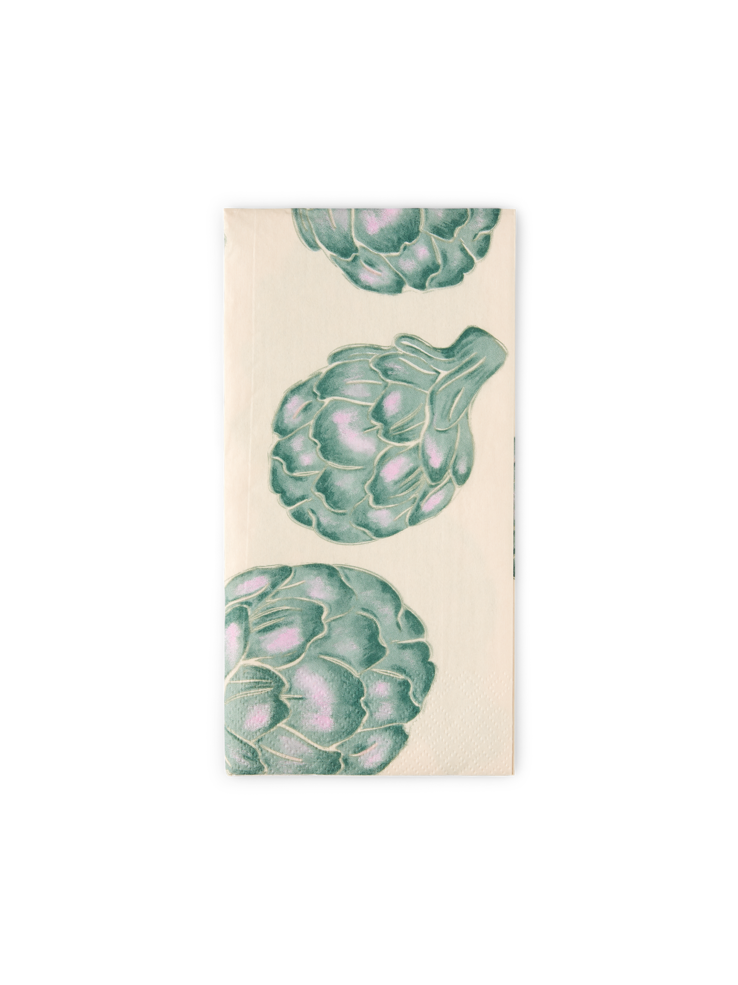 Serviettes 40 x 40 cm | Papier. Lot de 16. | Off White, Green