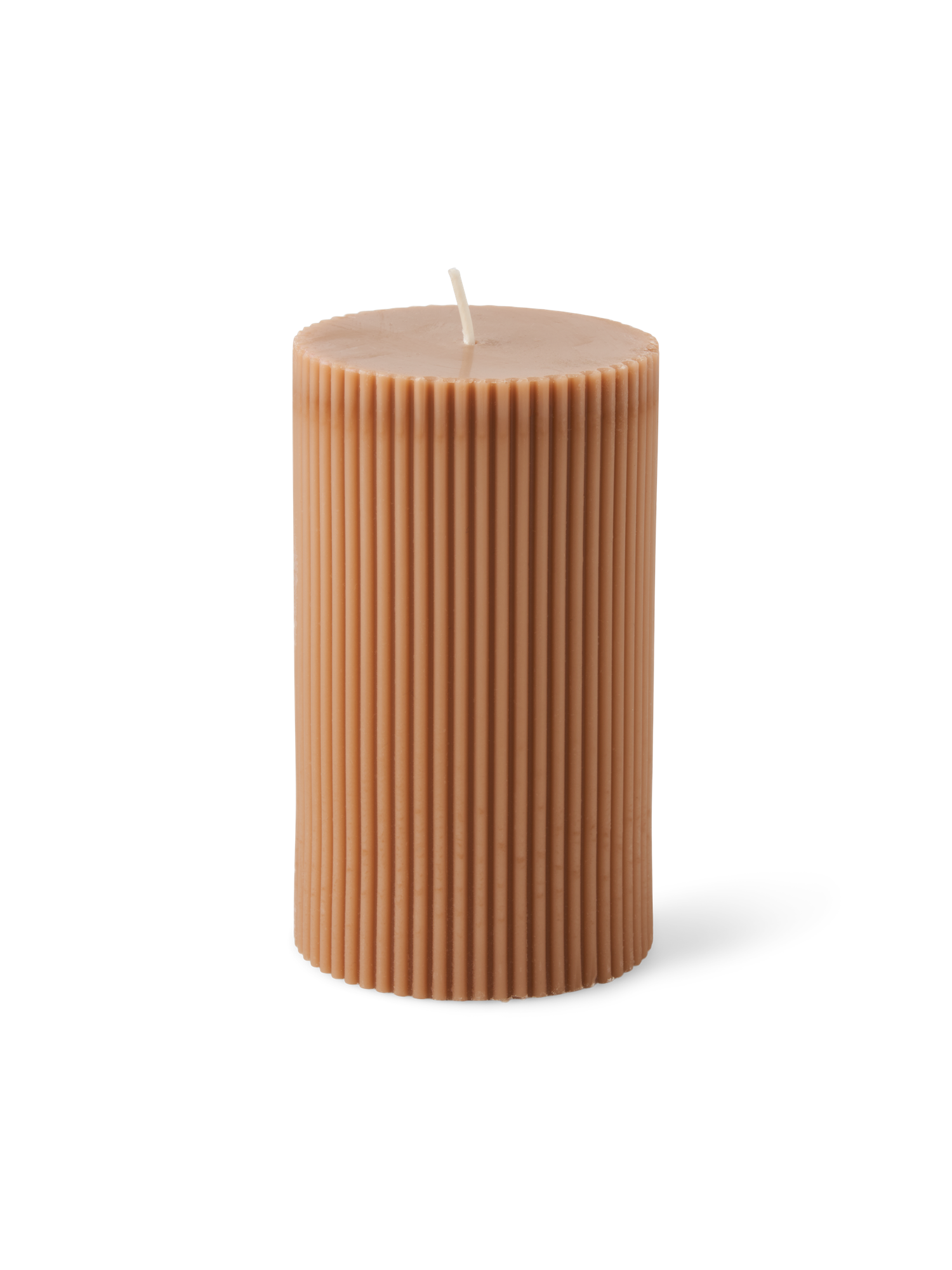 Pillar candle | Paraffin wax/stearin wax. Ø7 x 12 cm. | Camel