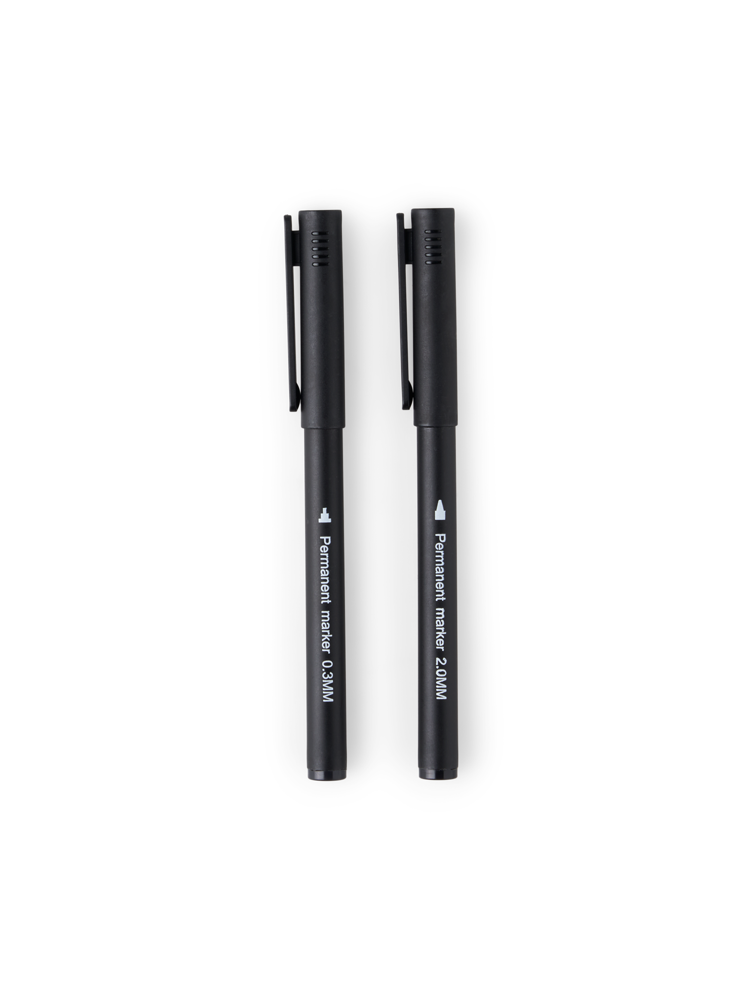 Marqueurs indélébiles | Lot de 2. 0,3 mm/2,0 mm. | Black