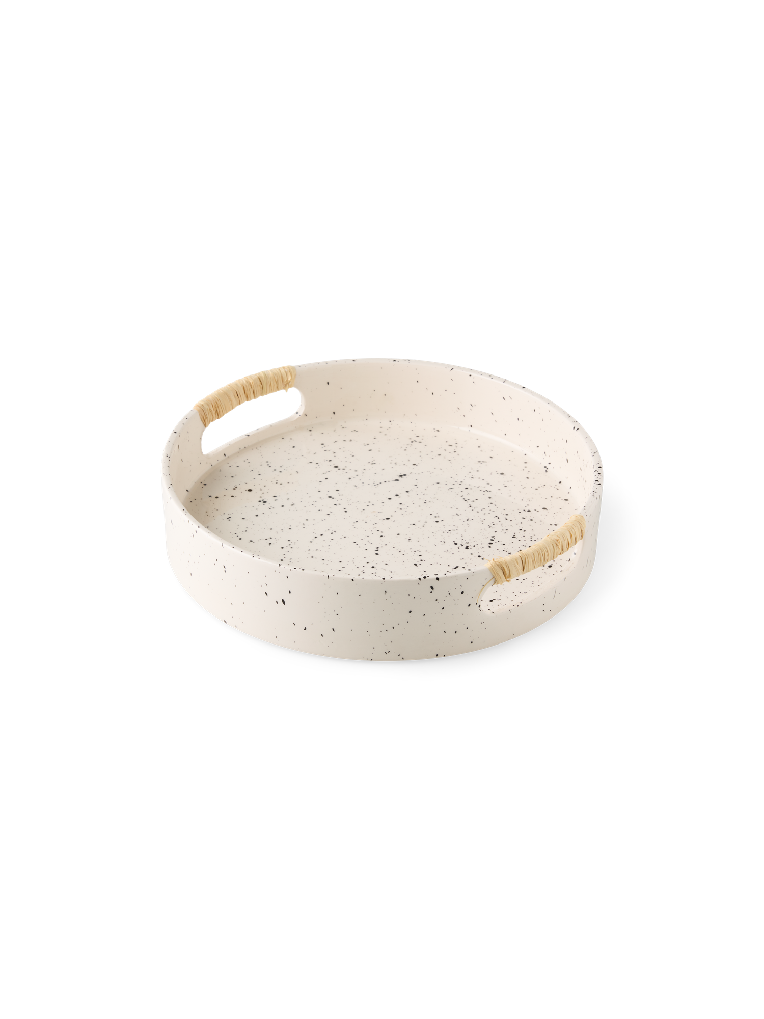 Dekorativt brett | Dolomitt/sjøgress. Ø25 cm. | Off White