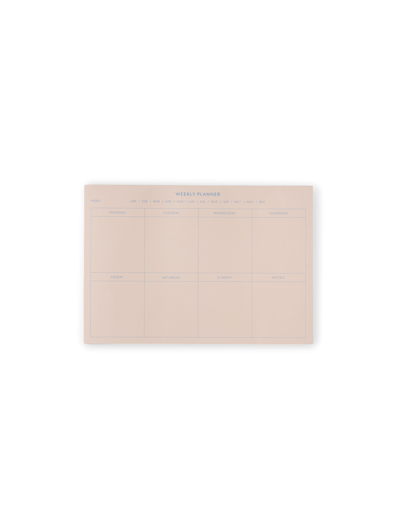 Carnet de planification hebdomadaire | 17 x 24,5 cm. | Off White, Blue